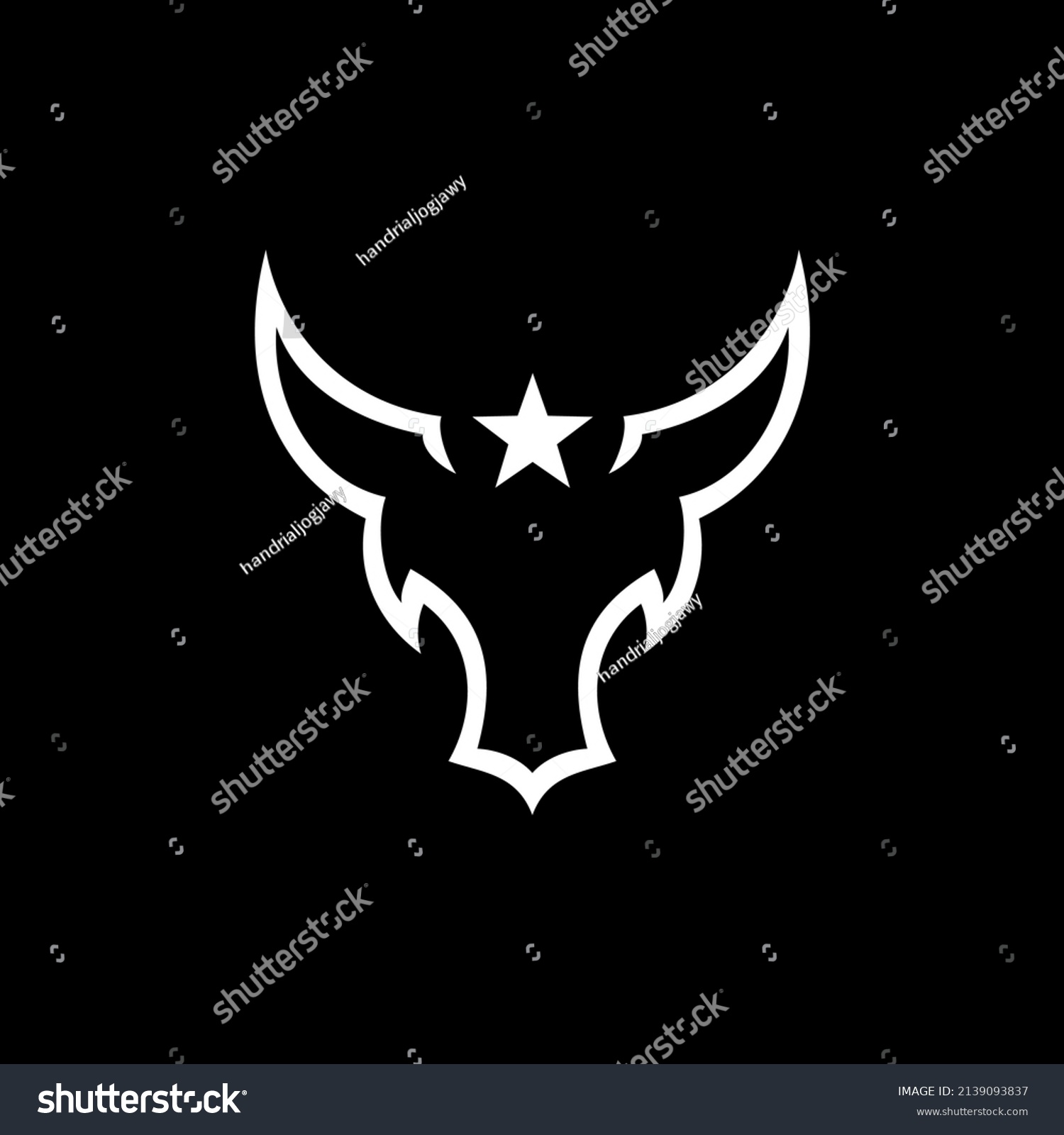 Bull Star Logo Design Template Stock Vector (Royalty Free) 2139093837 ...