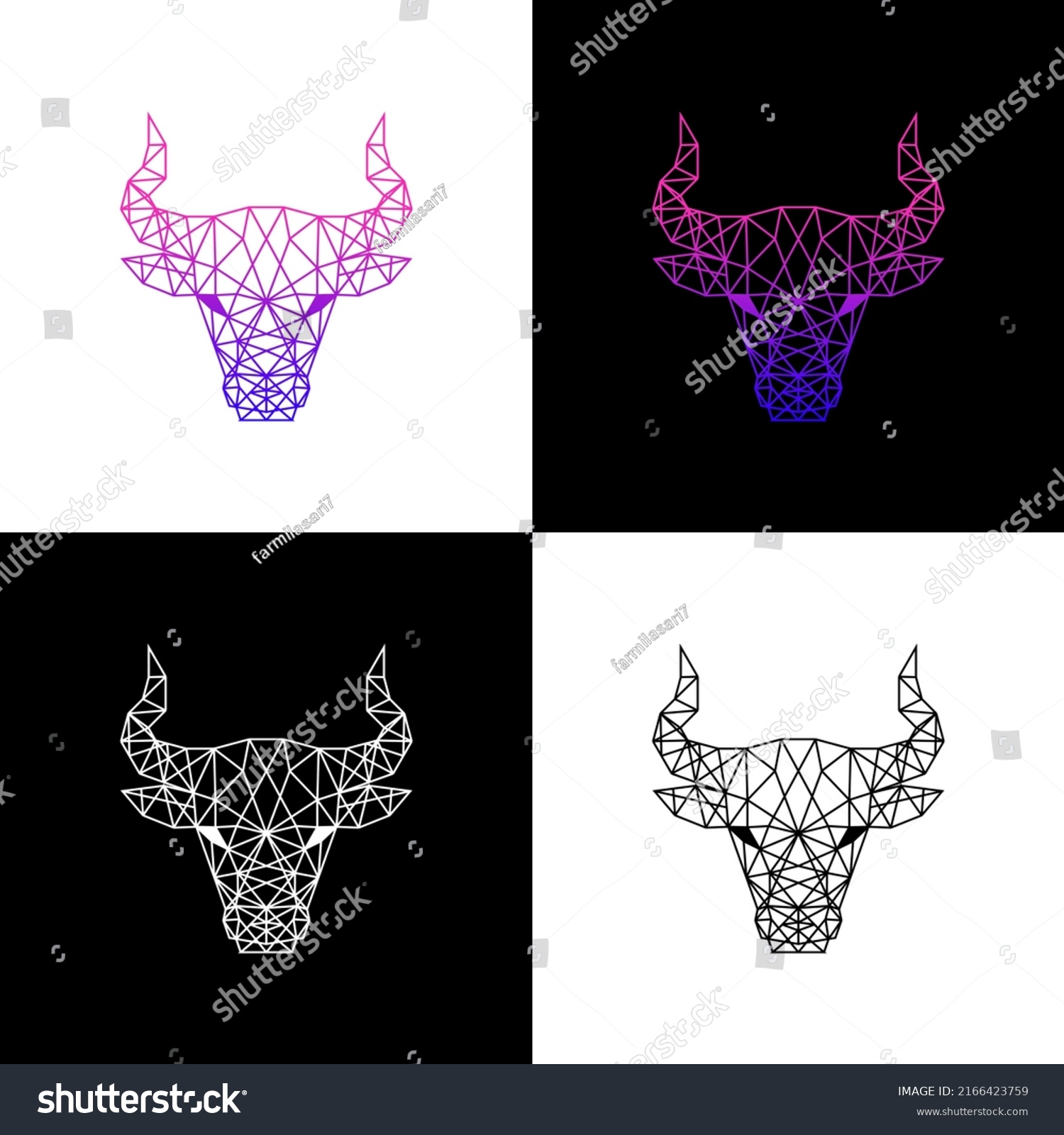 Bull Stylized Triangle Polygonal Model Vector Stock Vector (Royalty ...