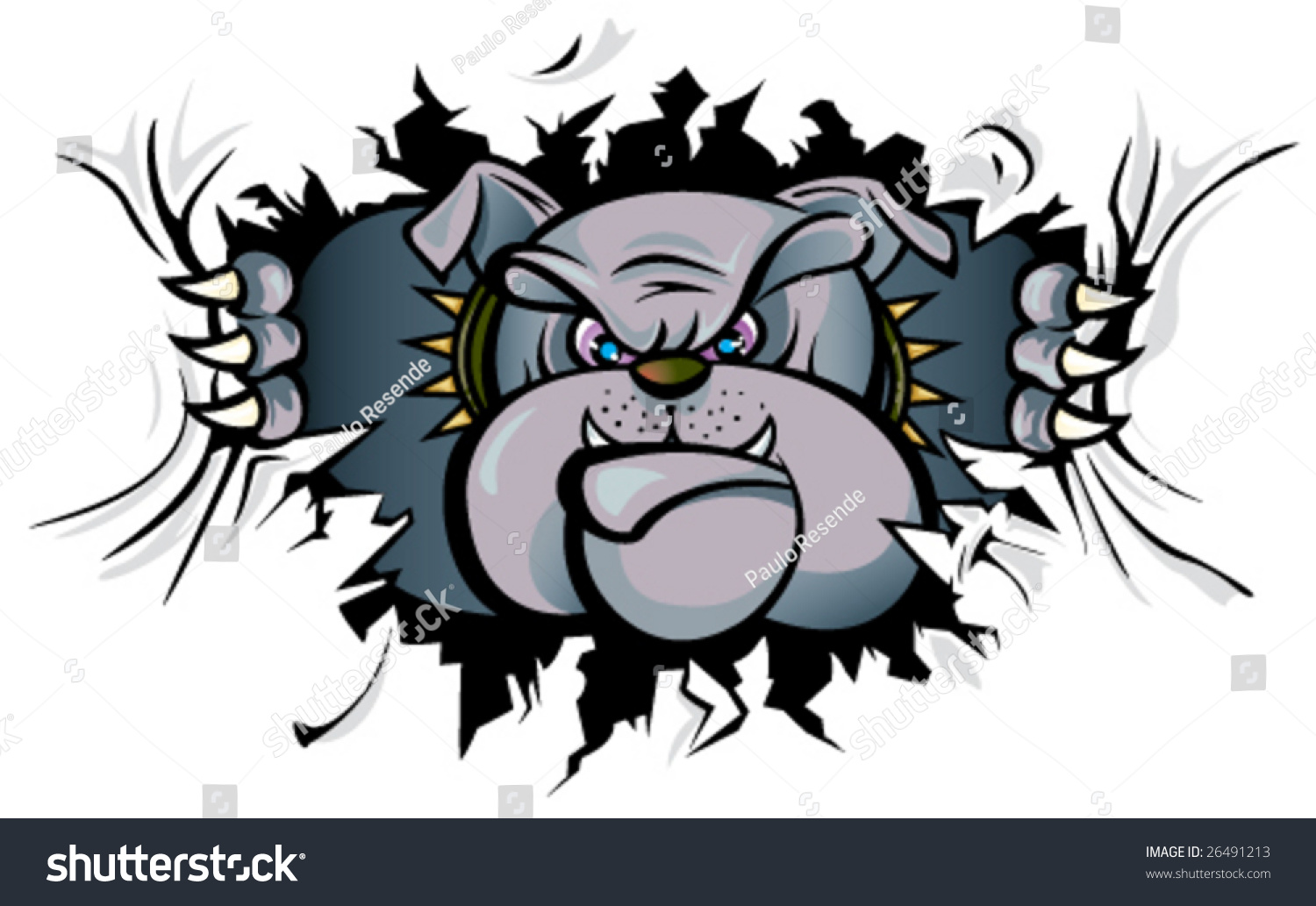 Bulldog Attacking Stock Vector (Royalty Free) 26491213