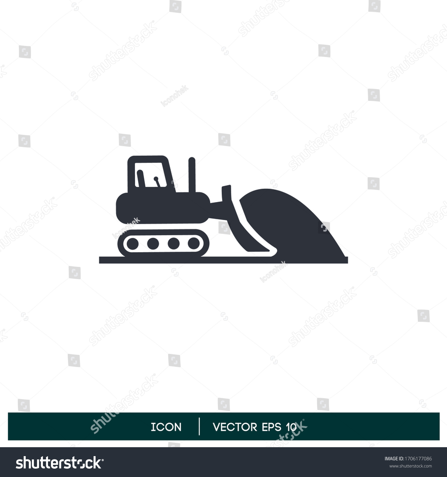 Bulldozer Icon Construction Symbol Design Element Stock Vector (Royalty ...