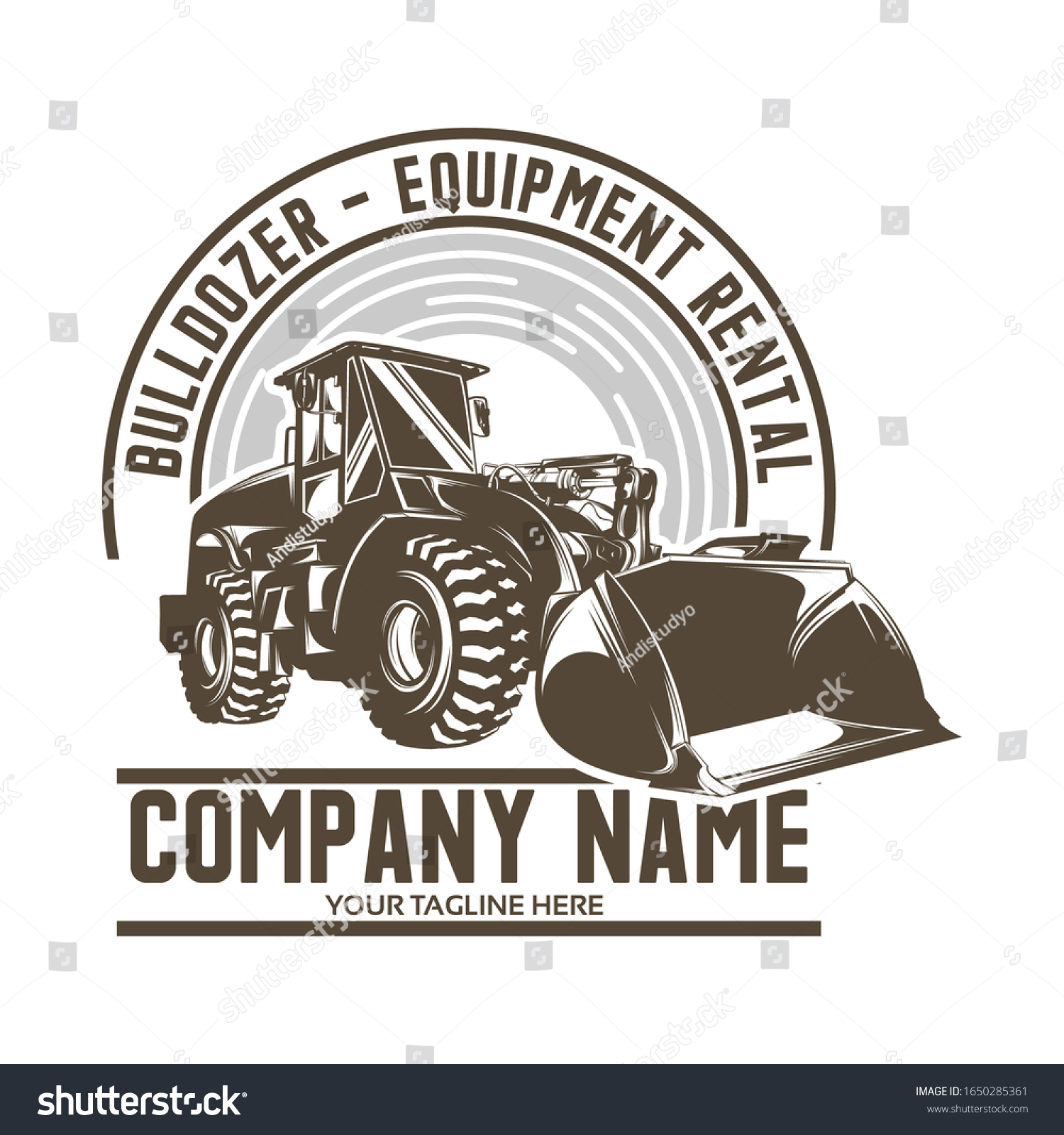 Bulldozer Logo Design Template Design Vector: เวกเตอร์สต็อก (ปลอดค่า ...
