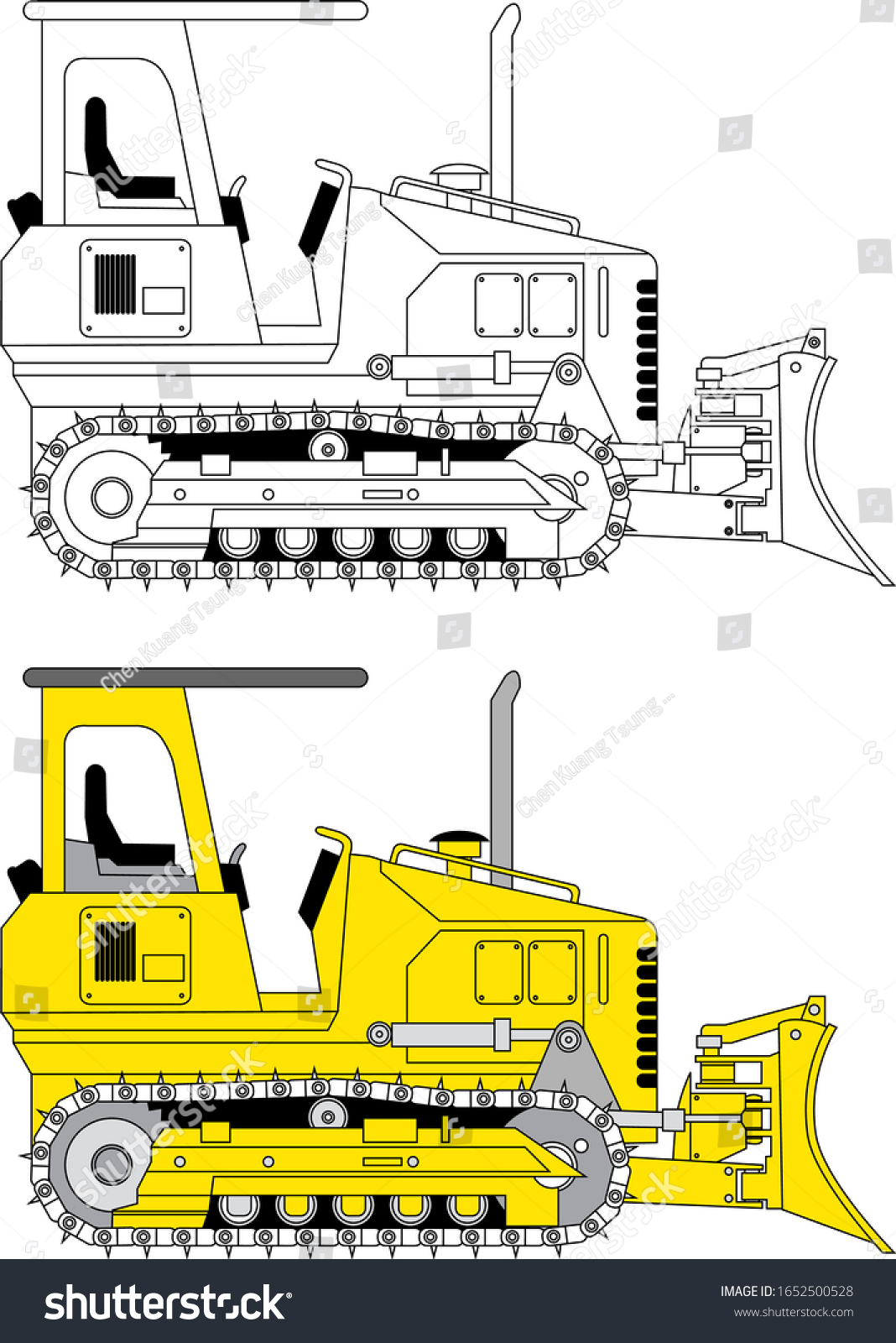 Bulldozer Side View Vector Illustration Stock Vector (Royalty Free ...