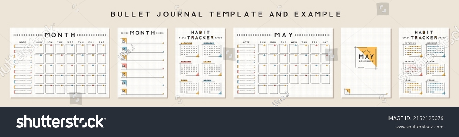 Bullet Journal Template Vector Illustration Stock Vector (Royalty Free ...