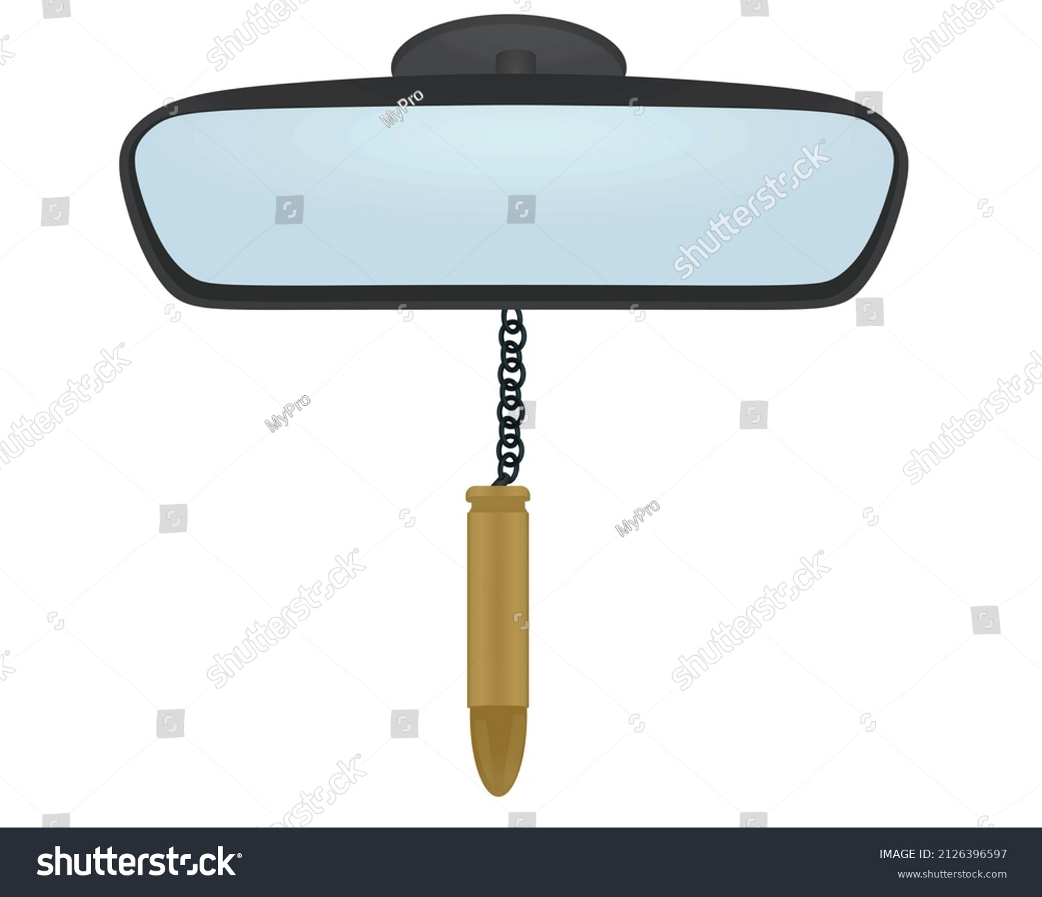 Bullet On Mirror Vector Illustration Stock Vector (Royalty Free) 2126396597