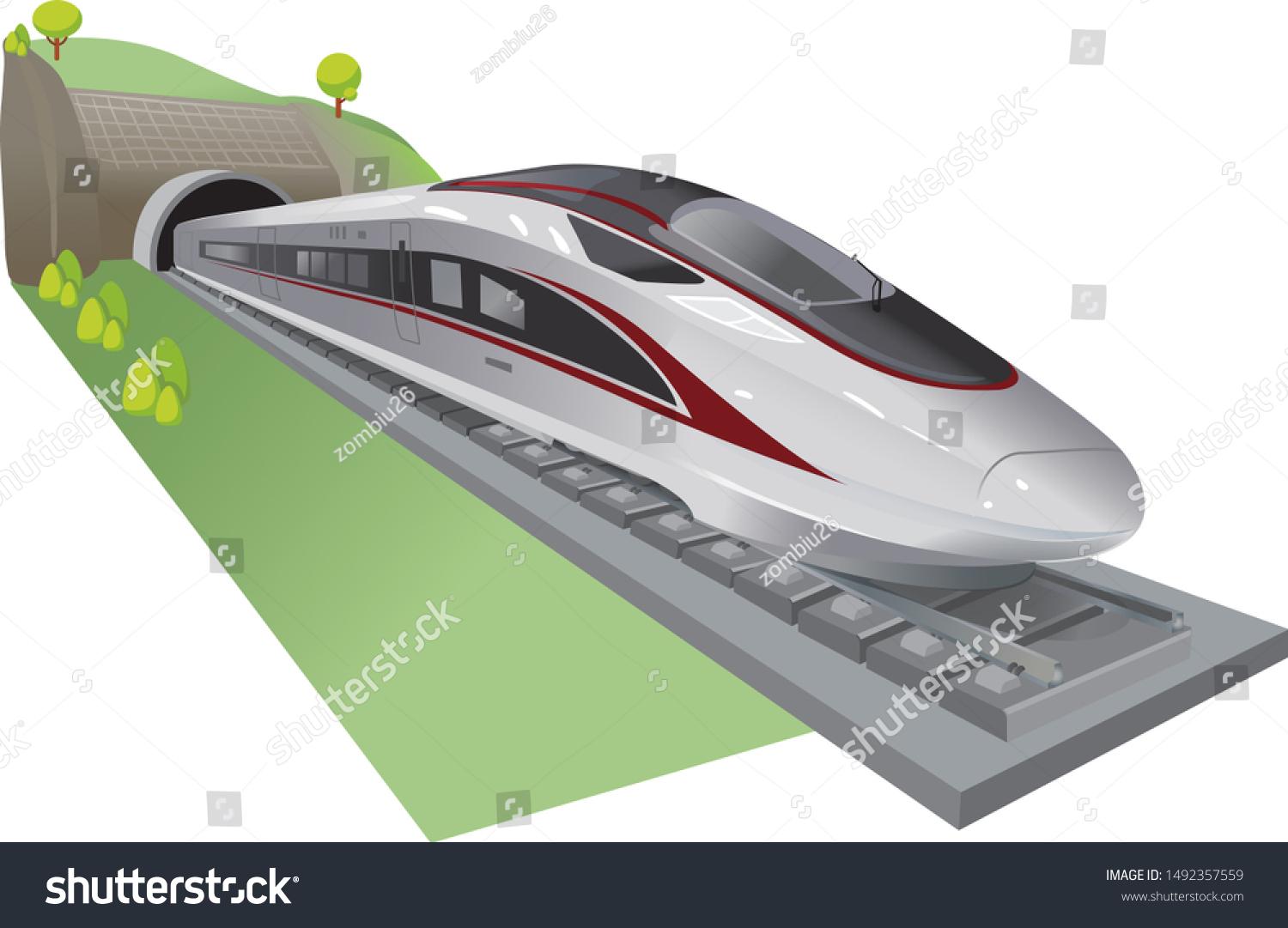 Bullet Train Illustration Vector Stock Vector (Royalty Free) 1492357559