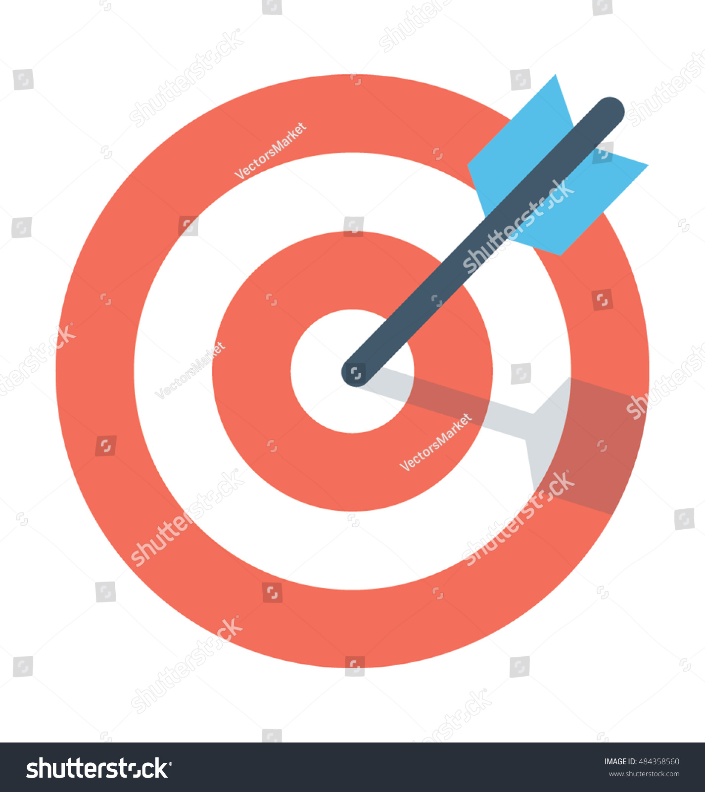 Bullseye Vector Icon Stock Vector (Royalty Free) 484358560