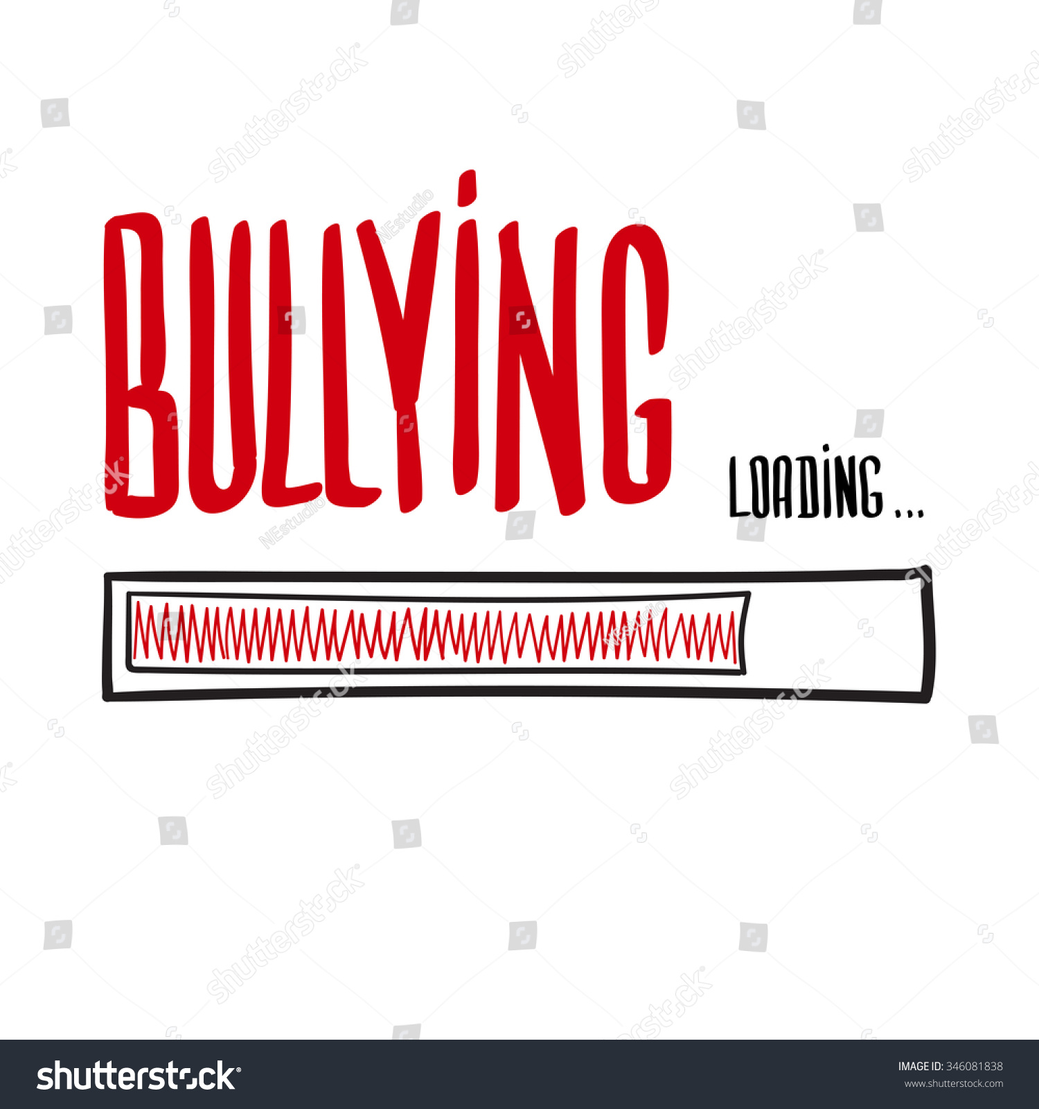 Bullying Loading Hand Drawn Progress Bar: เวกเตอร์สต็อก (ปลอดค่า ...