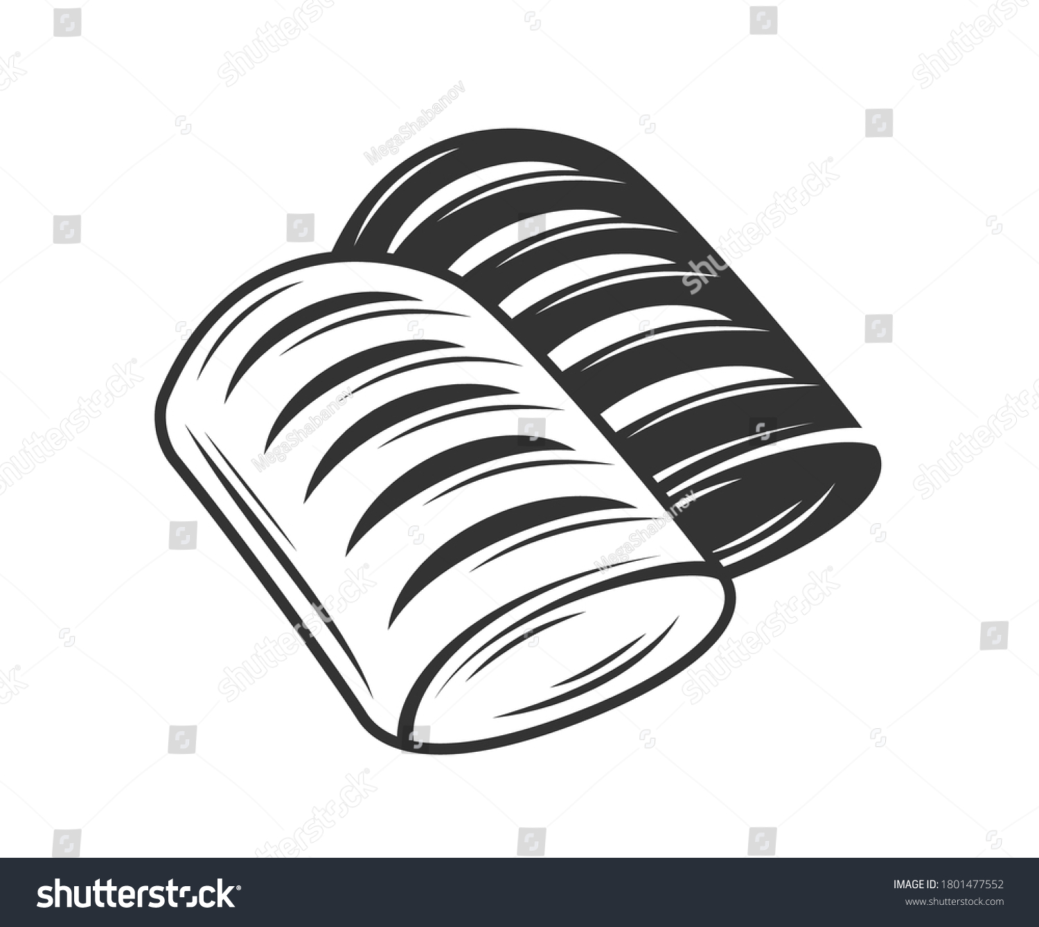 Un bollo aislado de fondo blanco.: vector de stock (libre de regalías ...