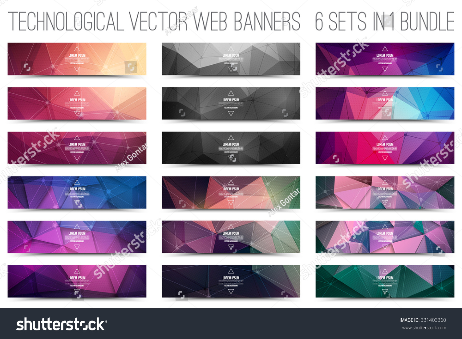 Bundle 18 Abstract Digital Technological Web Stock Vector (Royalty Free ...
