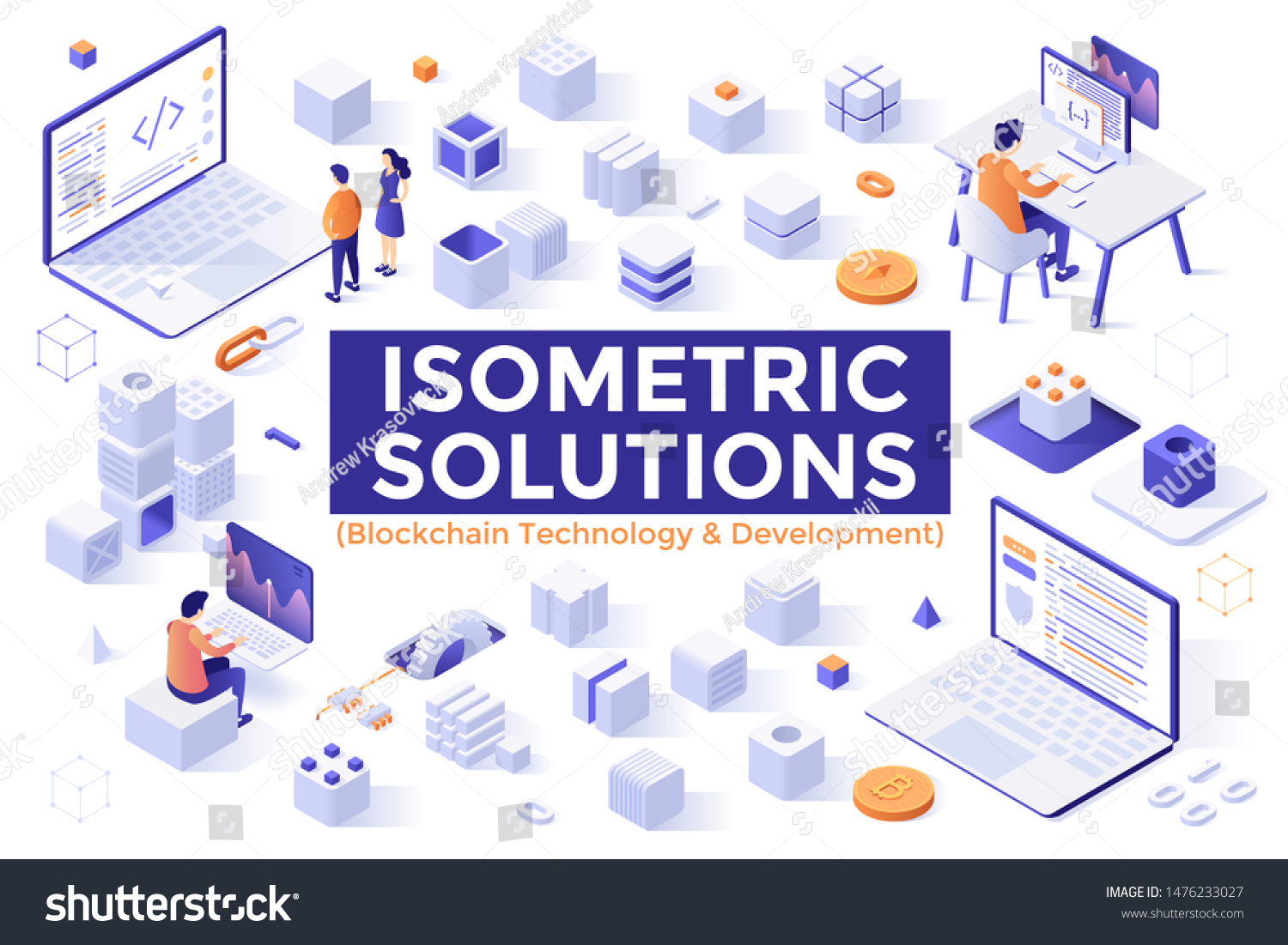 Bundle Isometric Design Elements Objects Isolated Stock Vector (Royalty ...