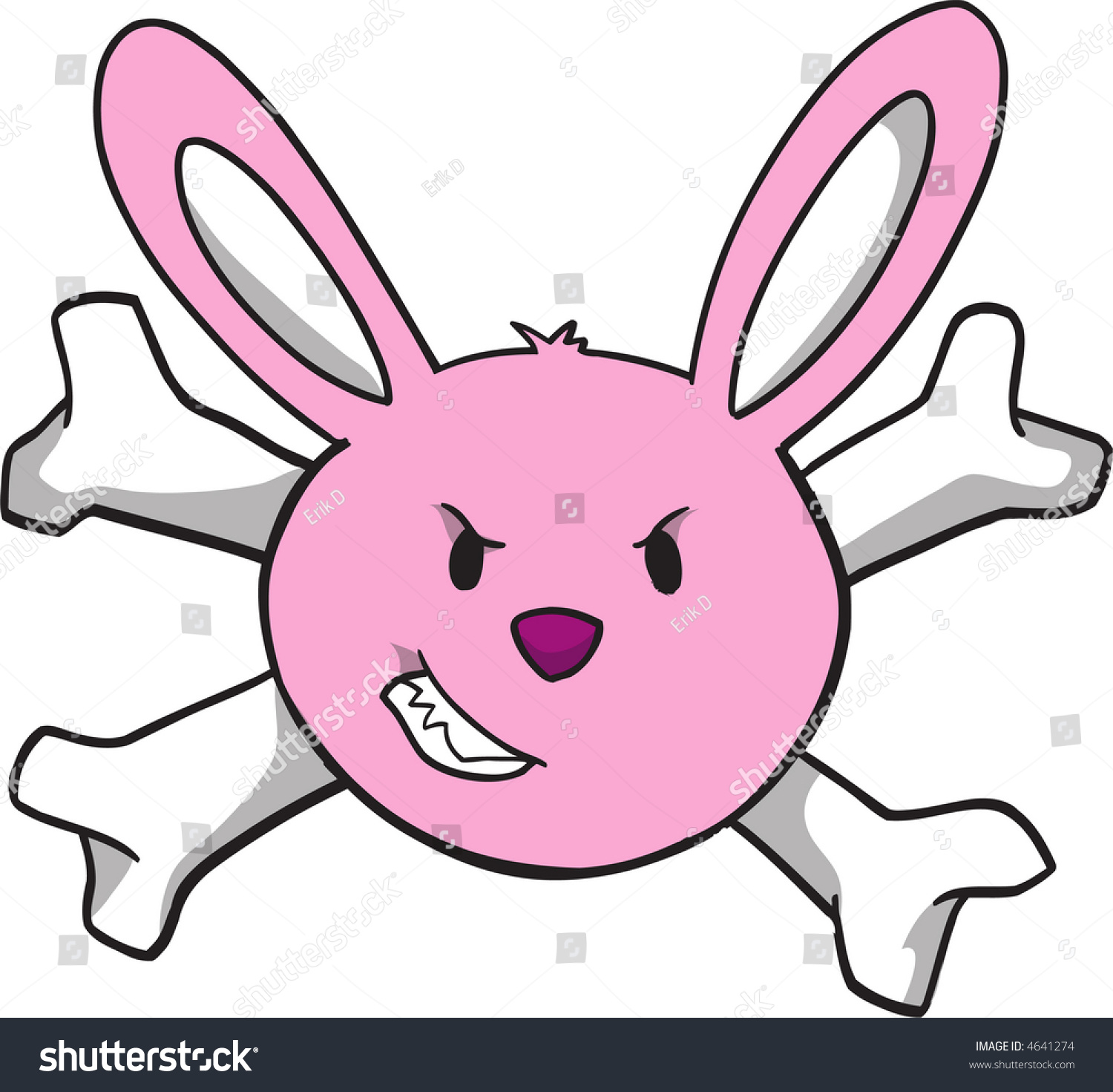 Bunny Cross Bones Vector Illustration Stock Vector 4641274 - Shutterstock