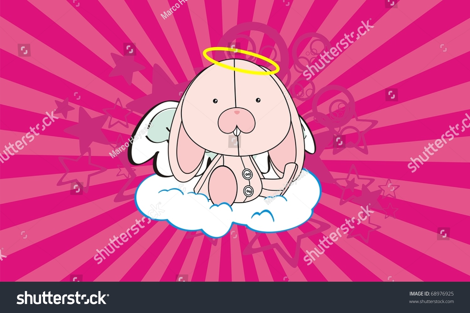 「Bunny Angel Cartoon Background Vector Format」のベクター画像素材（ロイヤリティフリー ...