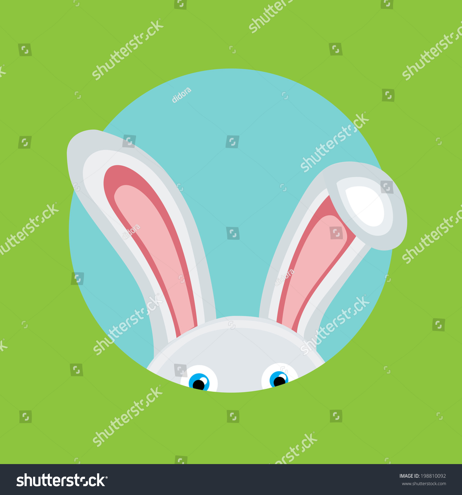 Bunny Coming Out Flat Design Vector Stock Vector (Royalty Free) 198810092