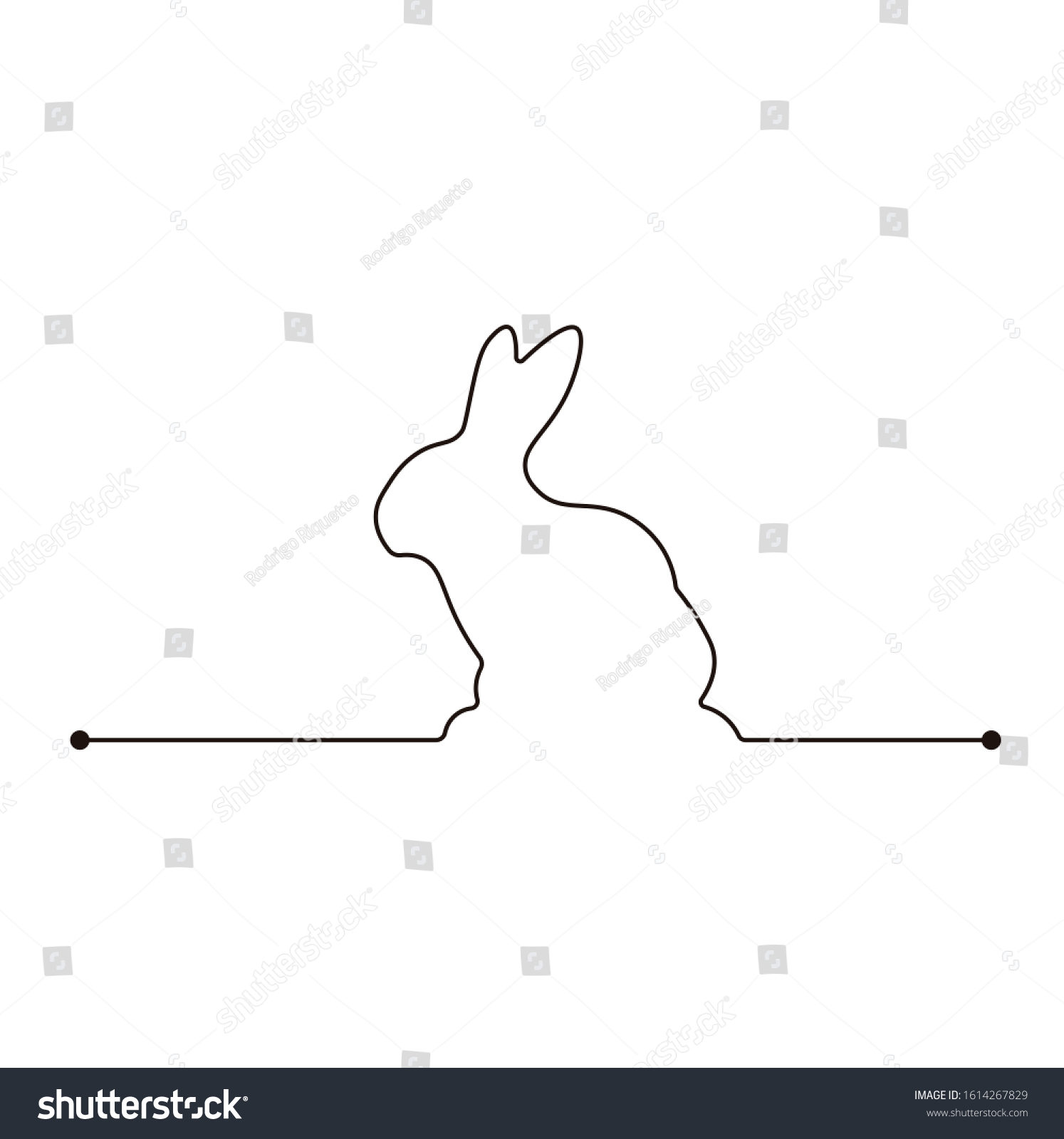 Bunny Continuous Line Art Vector Illustration Stock Vector (Royalty ...