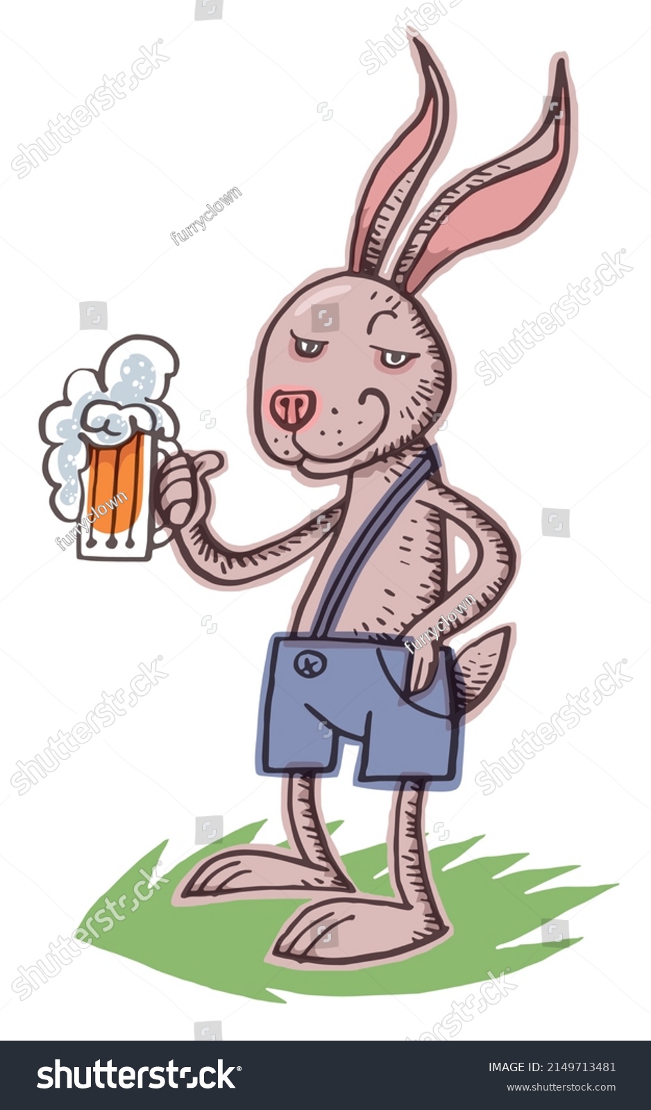 Bunny Drinking Beer Comic Character Vector Stock Vector (Royalty Free ...