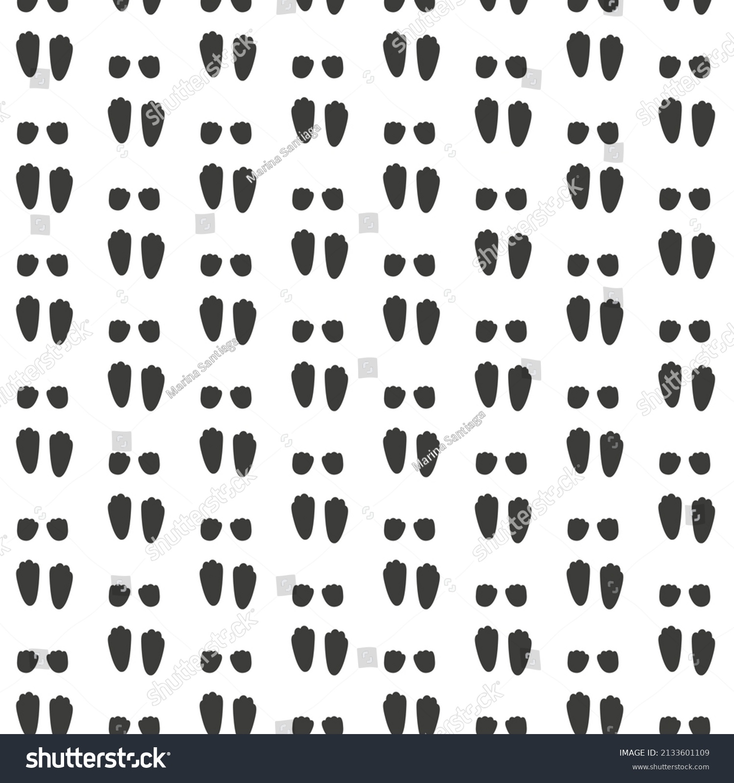 Bunny Footstep Seamless Pattern Rabbit Track Stock Vector (Royalty Free ...