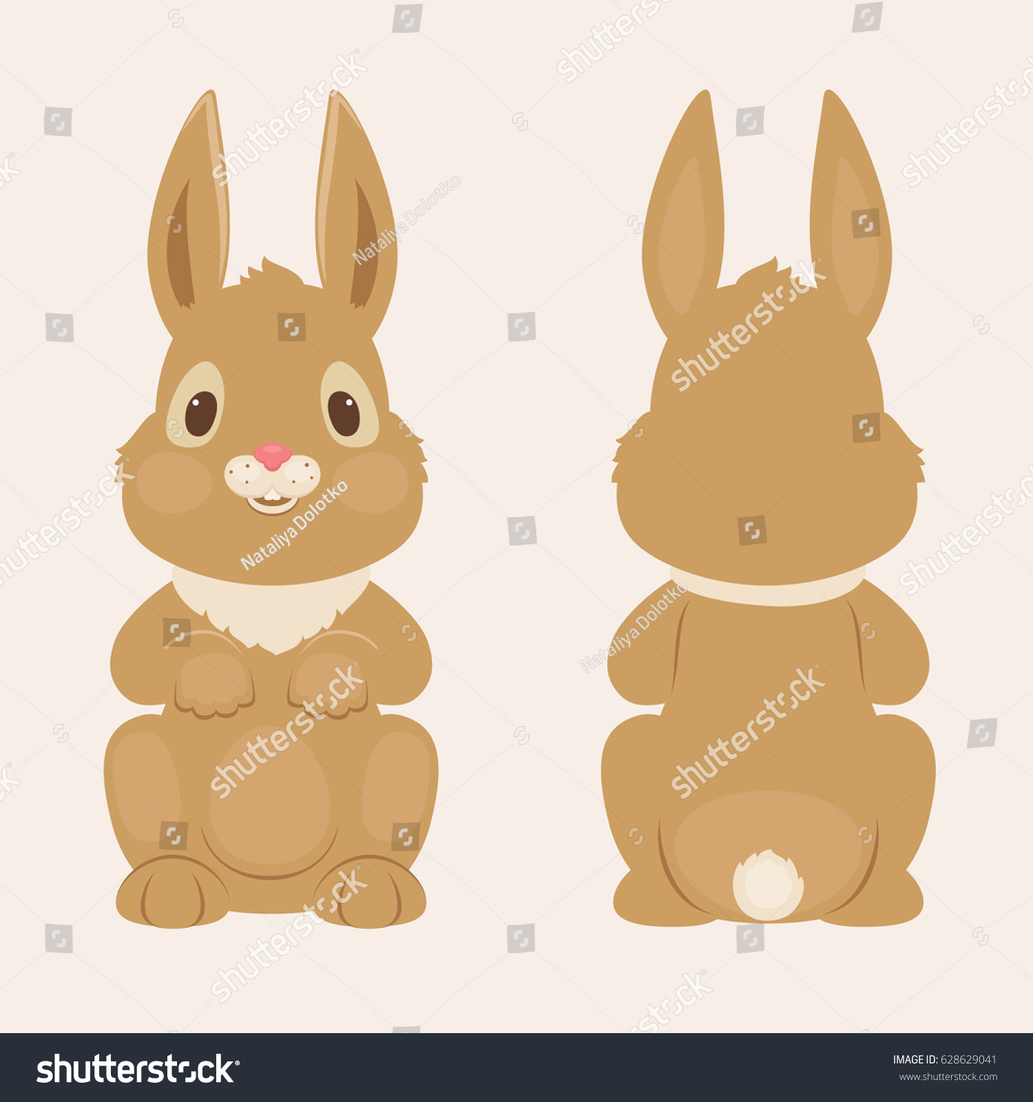 Bunnyrabbit Front Back View Vector Illustration: Vector có sẵn (miễn ...