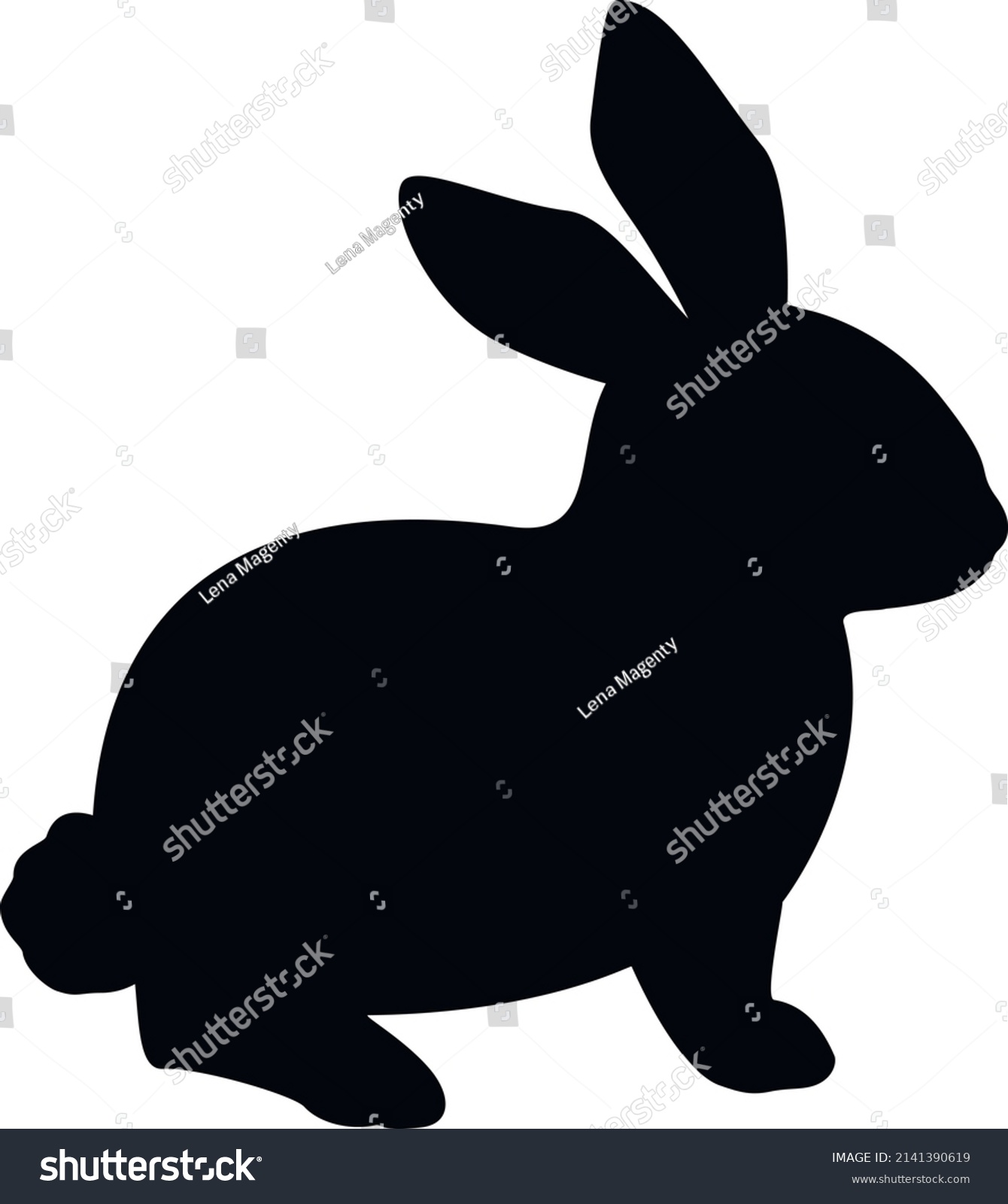 Bunny Side Silhouette Vector Design Easter Stock Vector (Royalty Free ...