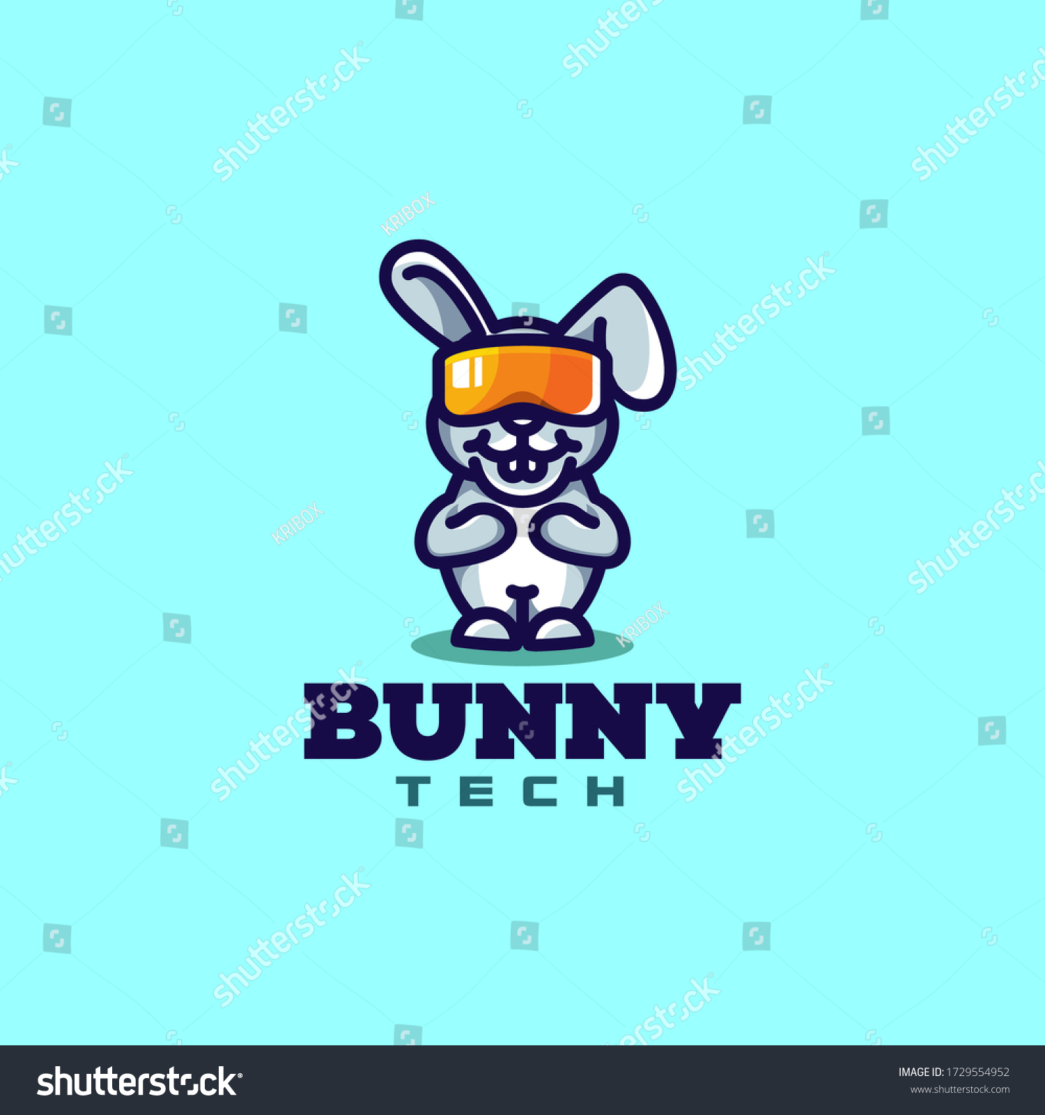 Bunny Tech Logo Template Design Stock Vector (Royalty Free) 1729554952 ...