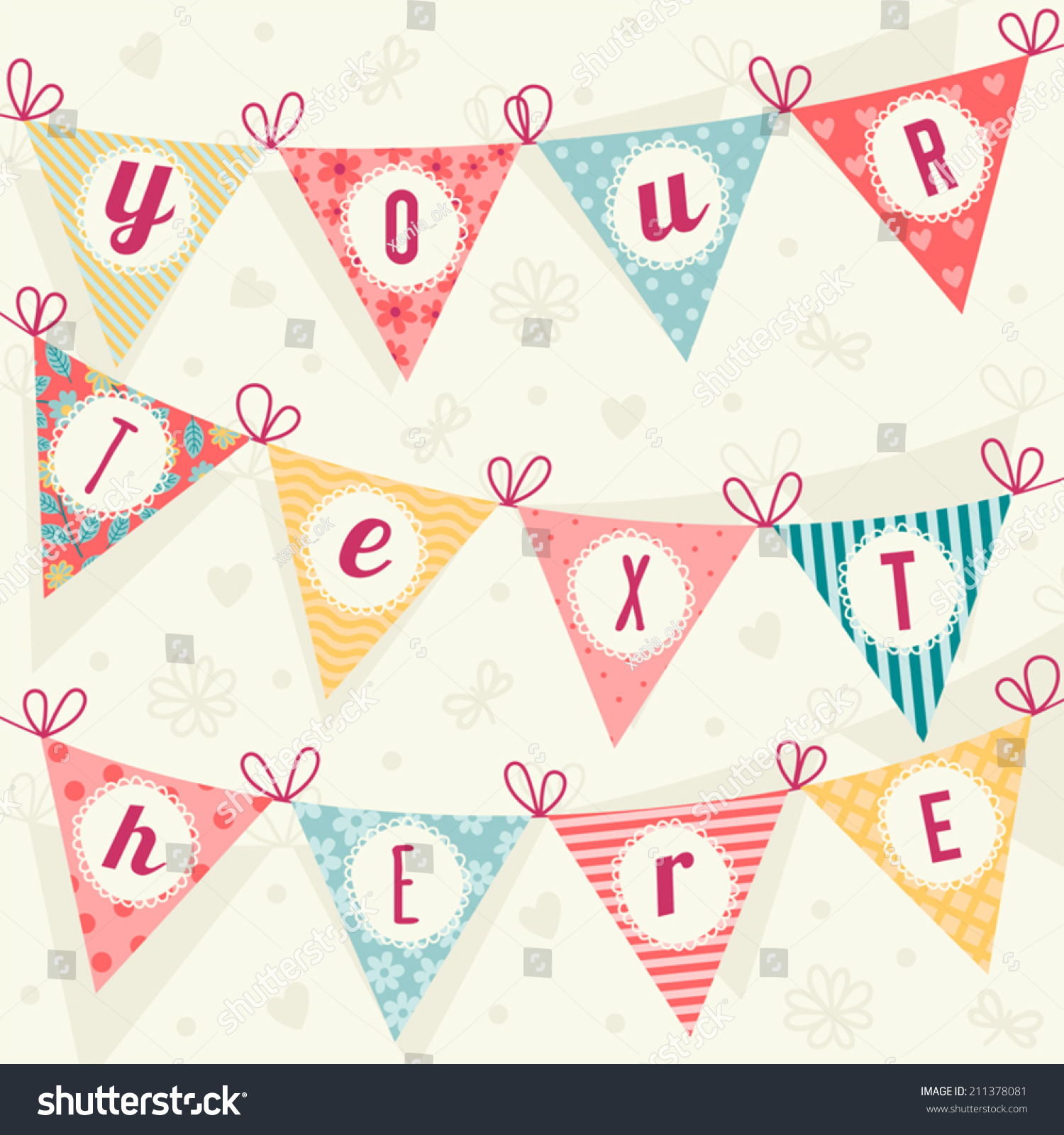 Bunting Collection Template Text Stock Vector (Royalty Free) 211378081