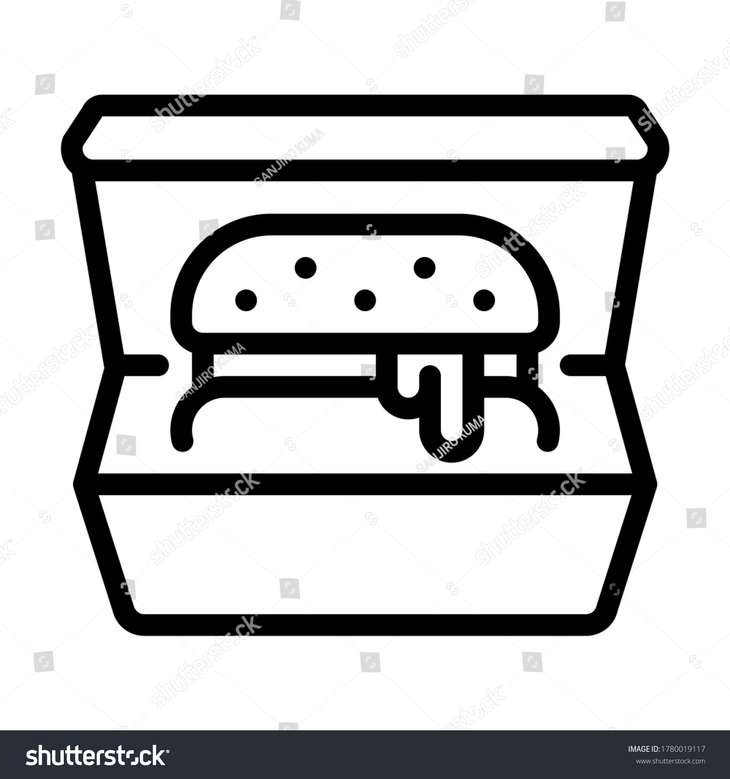 Burger Box Icon Line Vector Isolate Stock Vector (Royalty Free ...