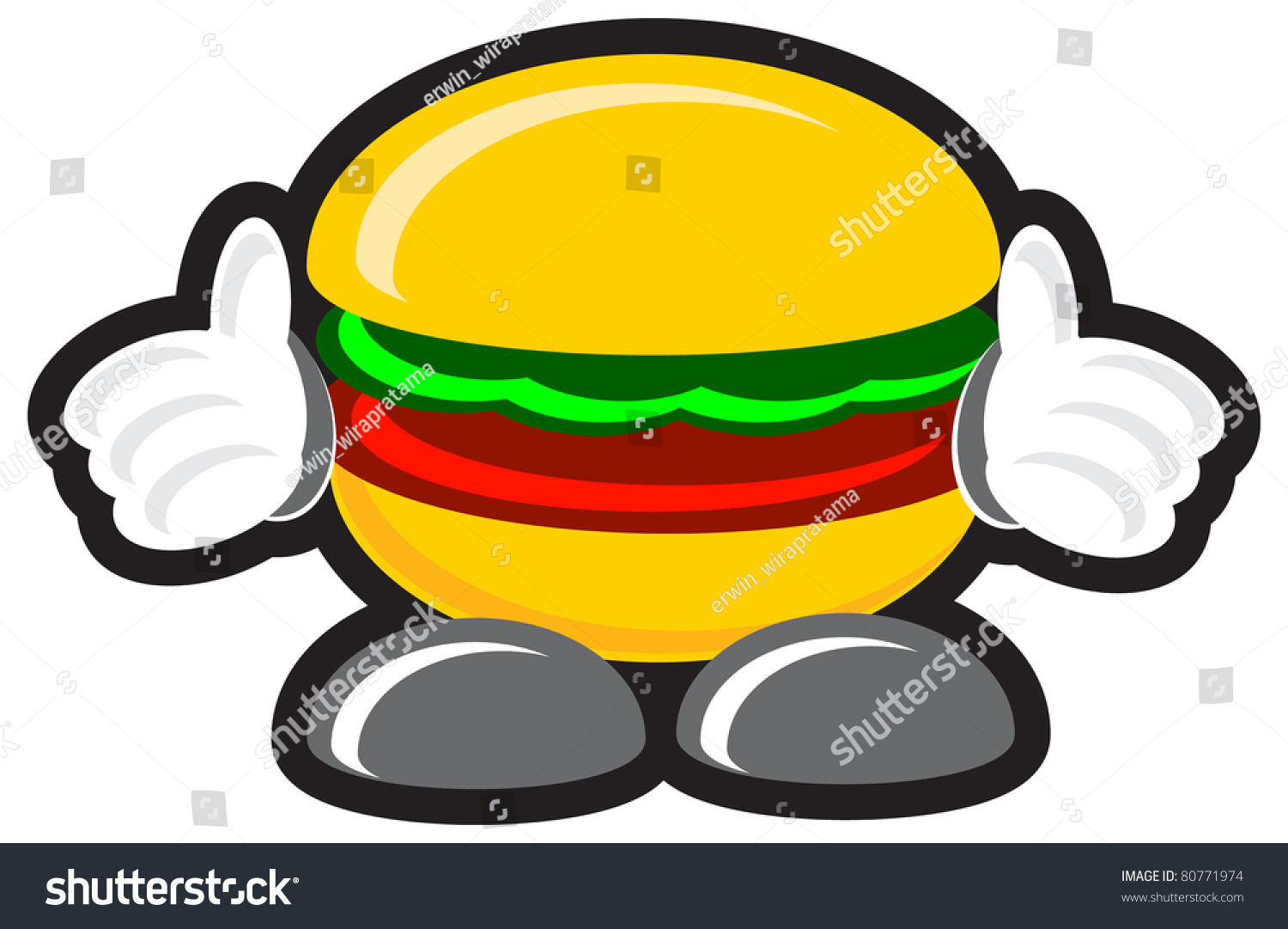 Burger Character Stock Vector (Royalty Free) 80771974 | Shutterstock