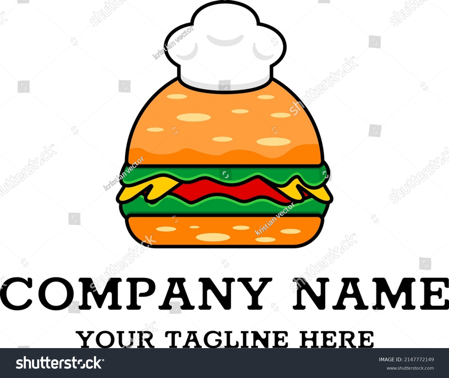 Burger Chef Logo Design Template Vector Stock Vector (Royalty Free ...