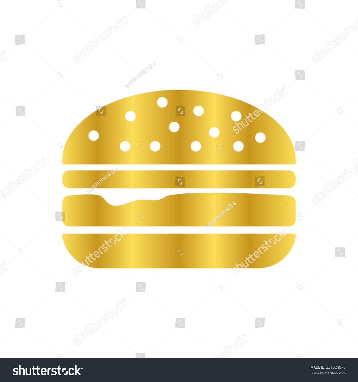 Burger Gold Vector Icon Stock Vector (Royalty Free) 331624973