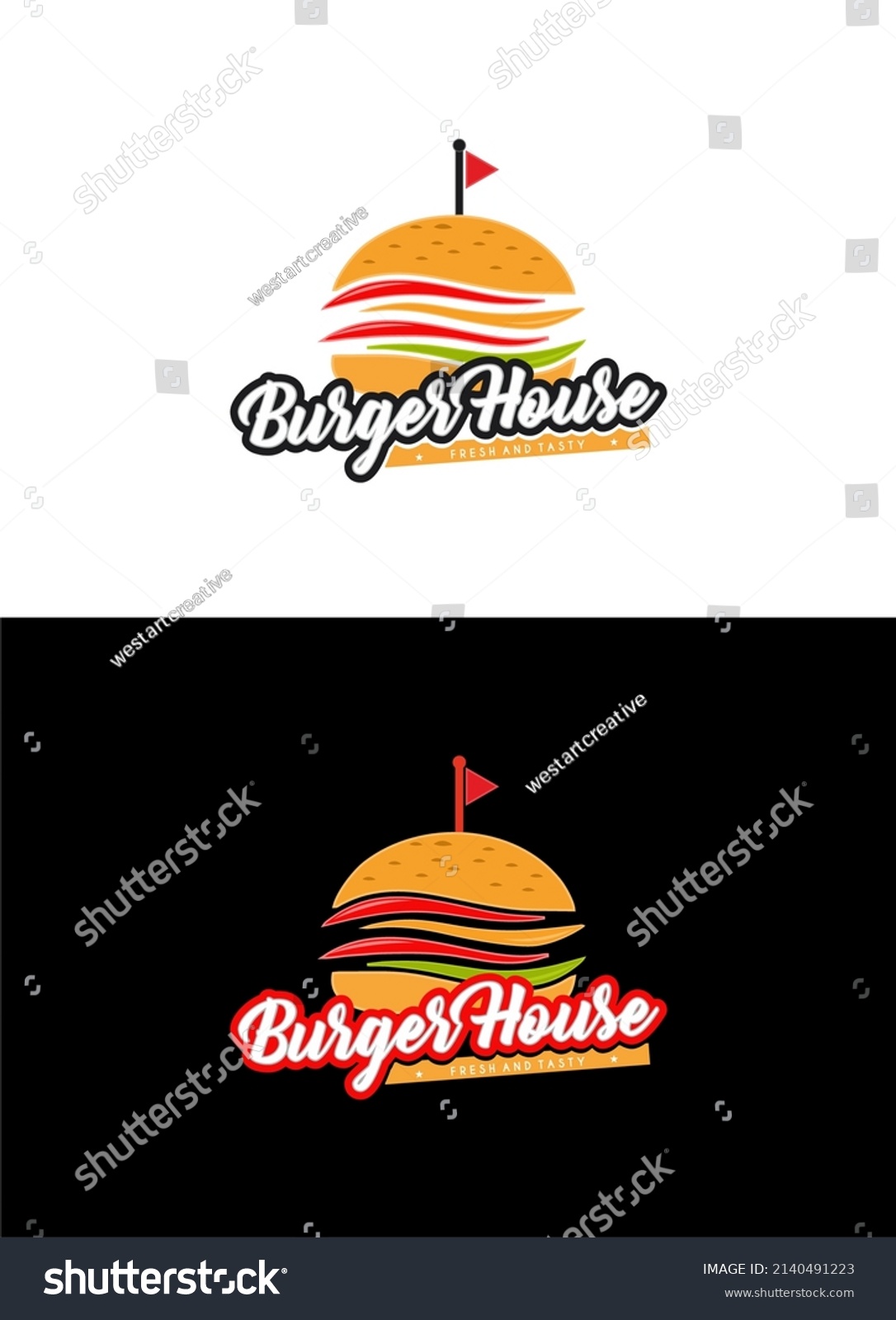 Burger House Logo Vector Design Stock Vector (Royalty Free) 2140491223 ...