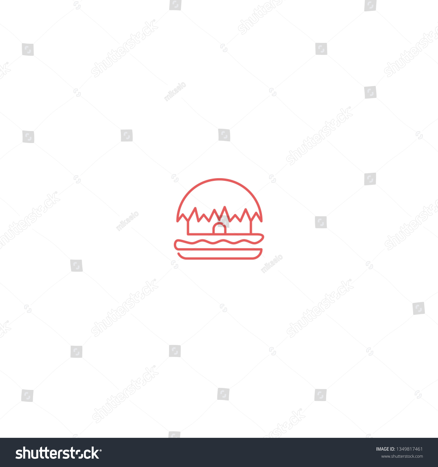 Burger Hut Logo Design Stock Vector (Royalty Free) 1349817461