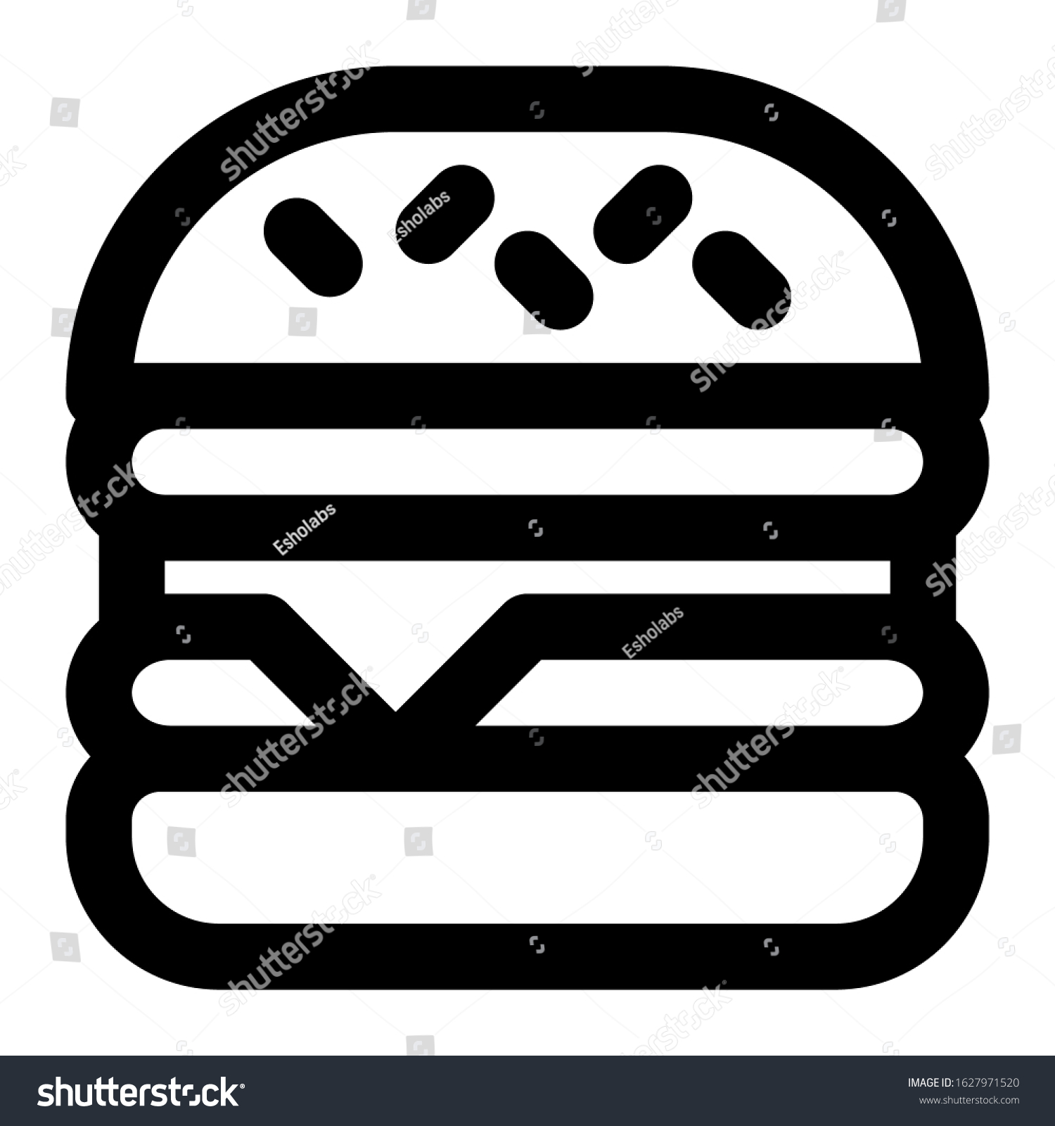 Burger Icon Using Line Style Vector Stock Vector (Royalty Free ...