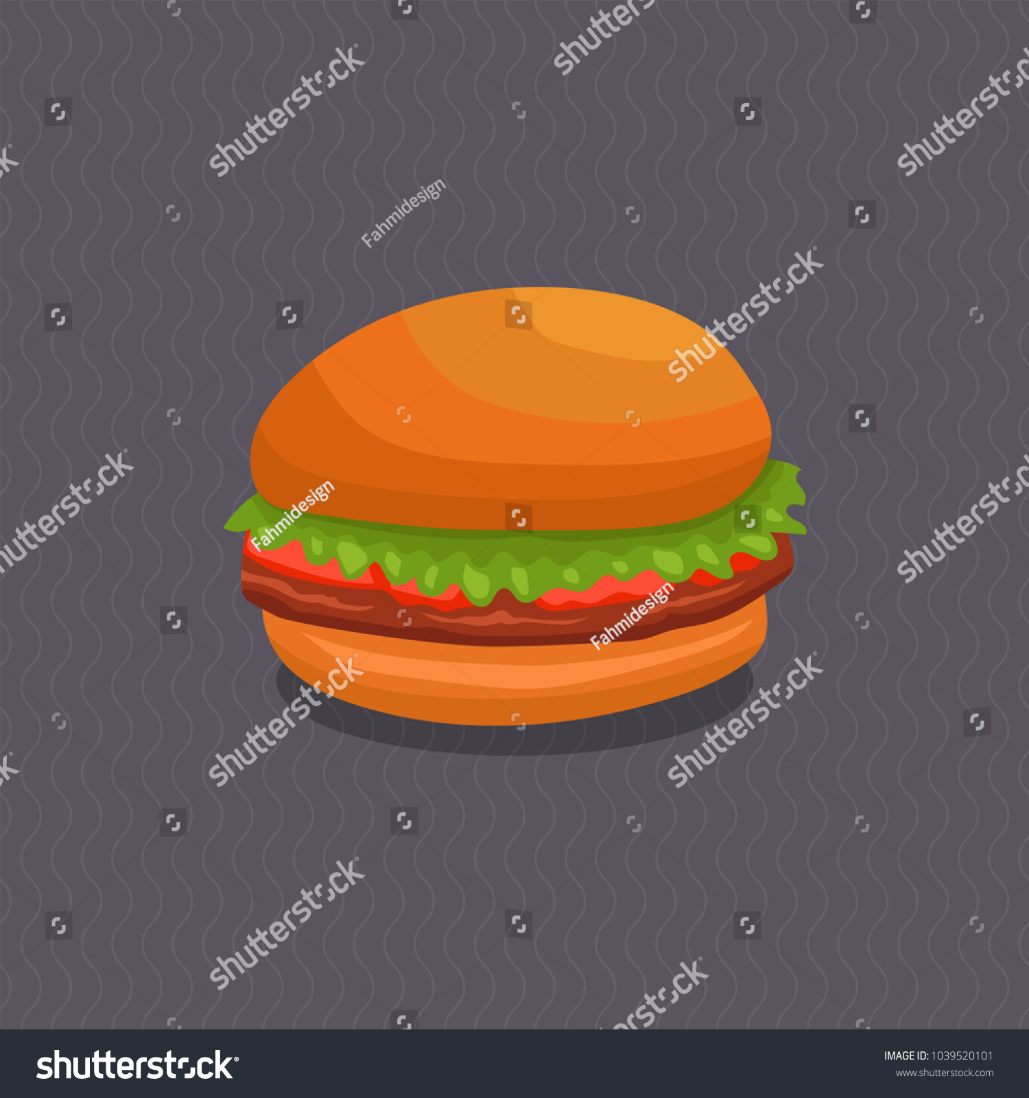 Burger Flat Style Vector Illustration Stock Vector (Royalty Free ...