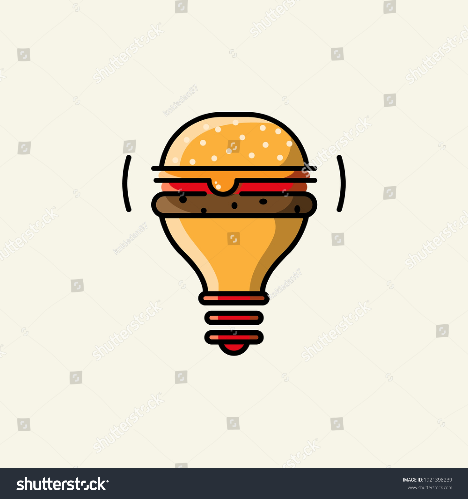 Burger Lamp Logo Design Vector Stock Vector (Royalty Free) 1921398239 ...