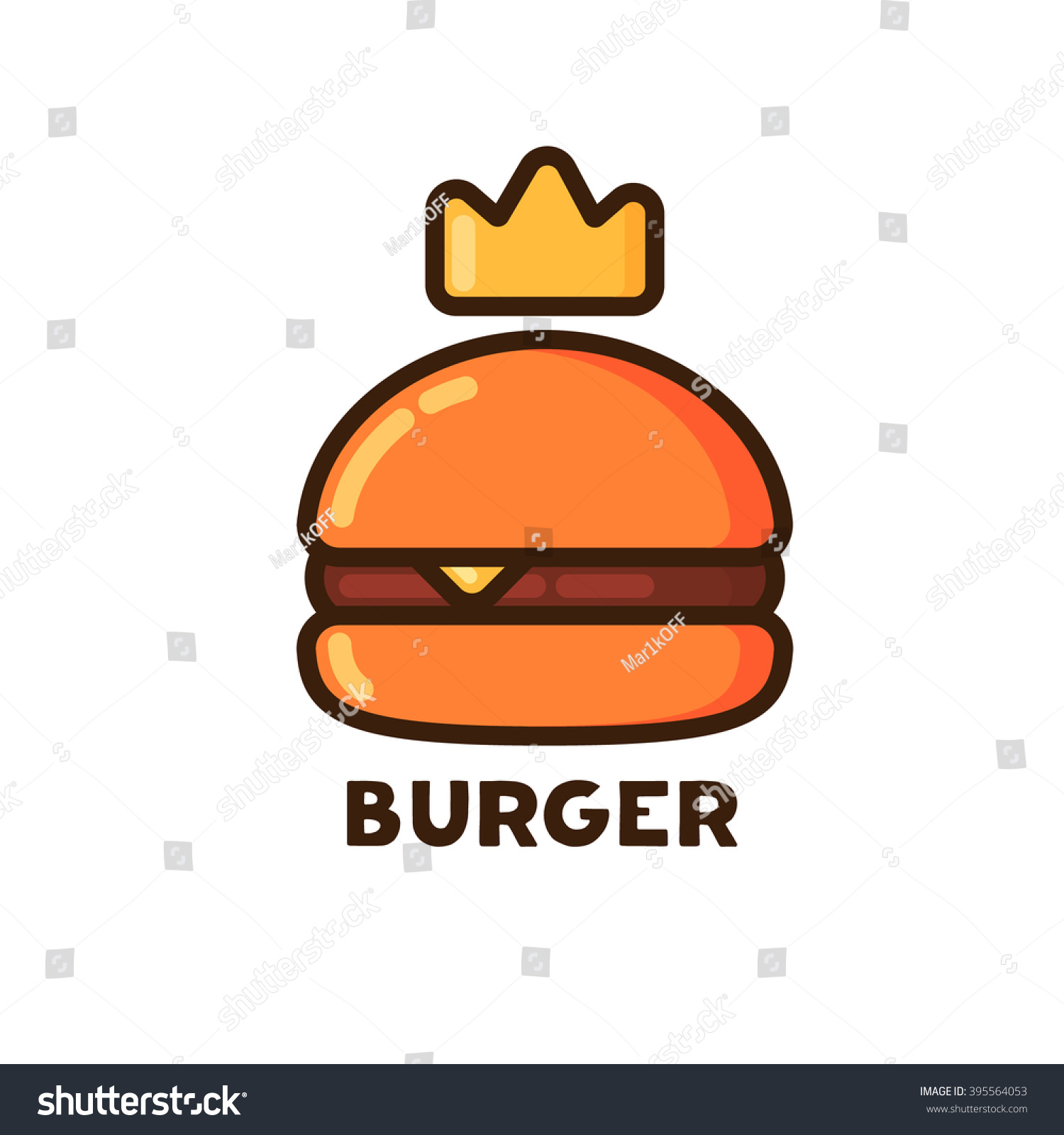 Burger Logostickeremblem Stock Vector (Royalty Free) 395564053 ...