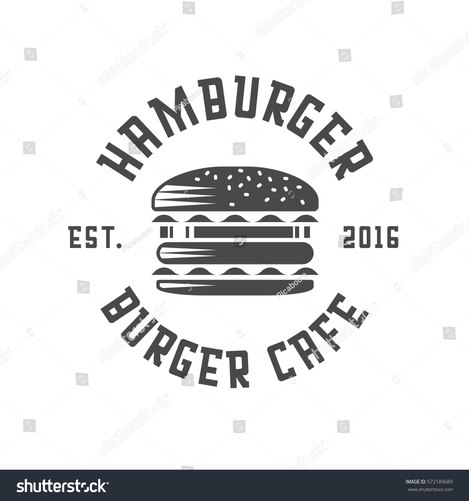 Burger Logo Sticker Emblem Stock Vector (Royalty Free) 572189689
