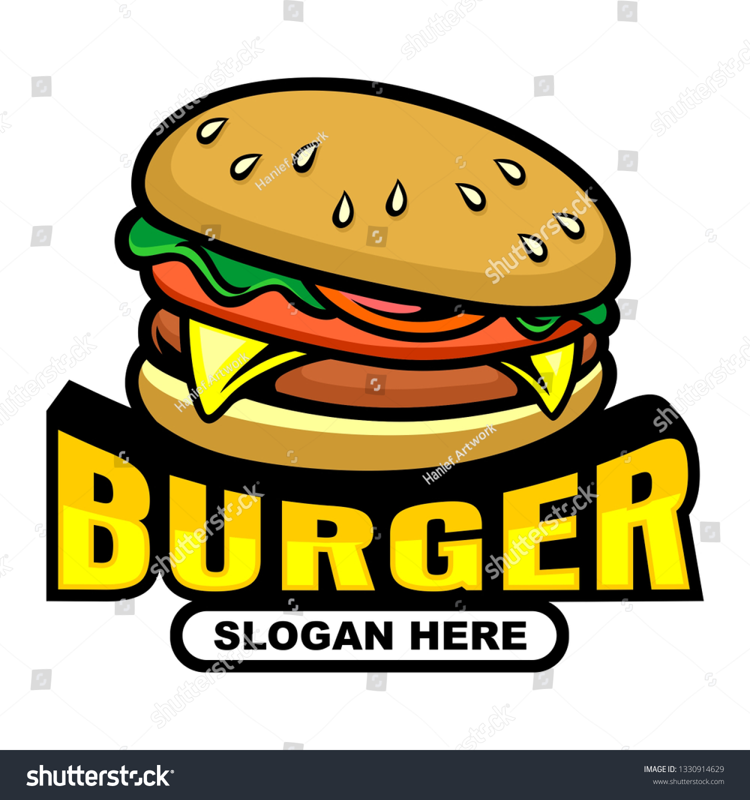 Burger Logo Template Stock Vector (Royalty Free) 1330914629