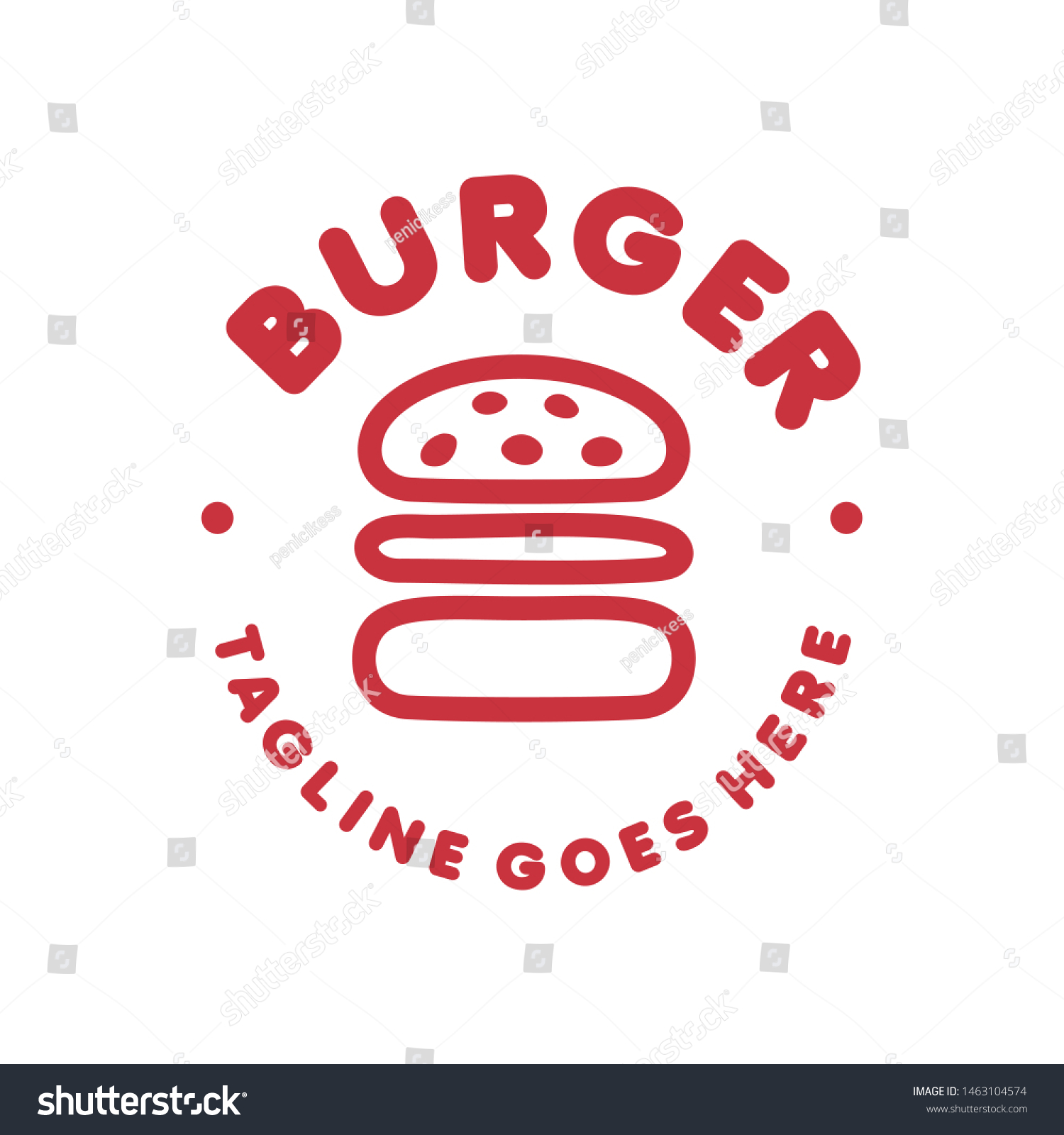 Burger Hamburger Logo Design Stock Vector (Royalty Free) 1463104574 ...