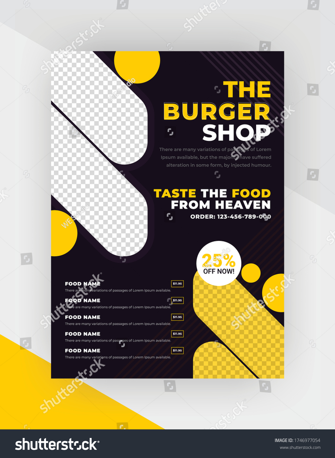 Burger Shop Flyer Template Vectorrestaurant Flyer Stock Vector (Royalty ...