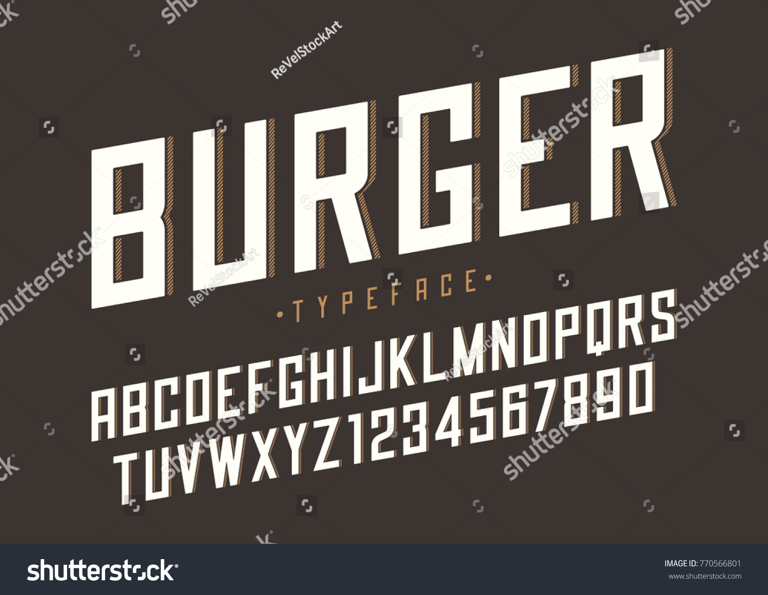 Burger Vector Retro Regular Font Design 库存矢量图（免版税）770566801 | Shutterstock