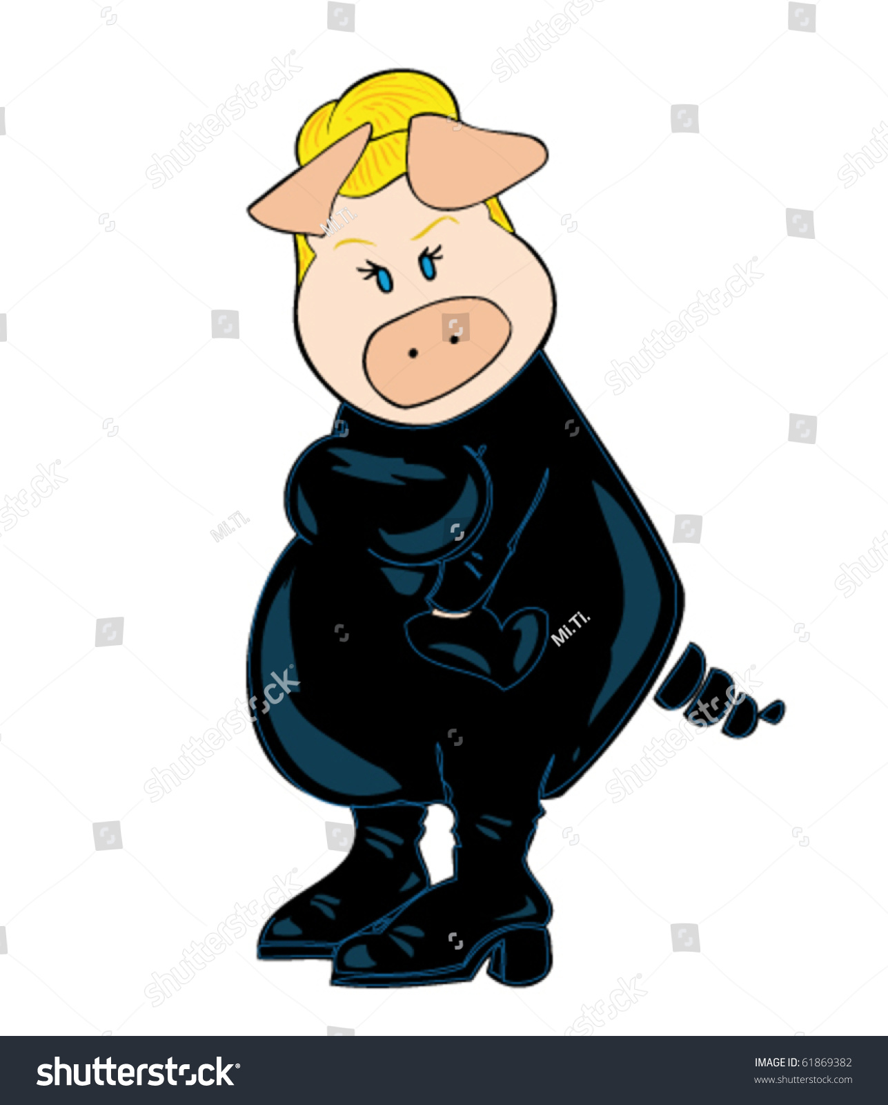 Burglar Pig Stock Vector (Royalty Free) 61869382