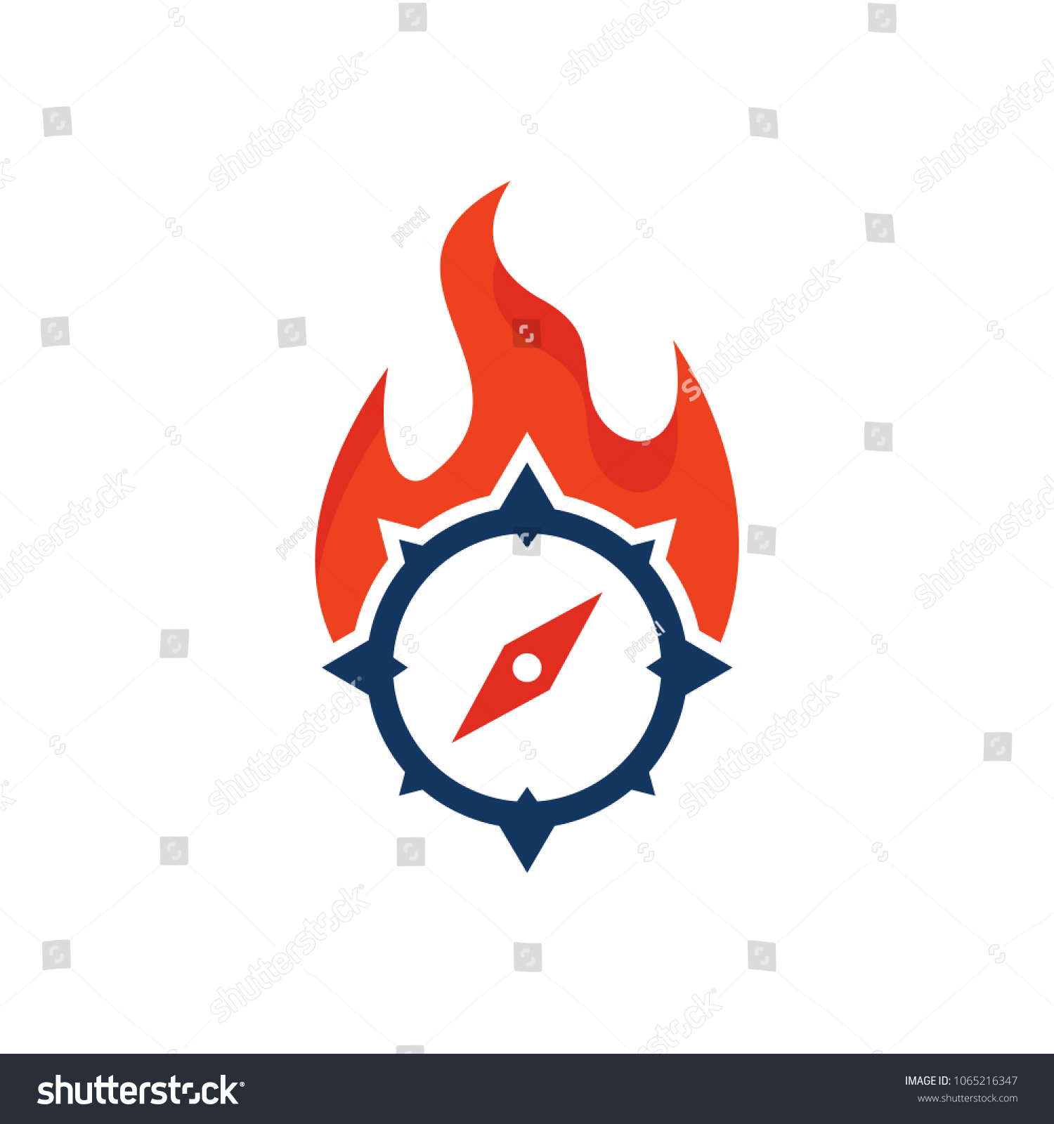 Burn Compass Logo Icon Design Stock Vector (Royalty Free) 1065216347