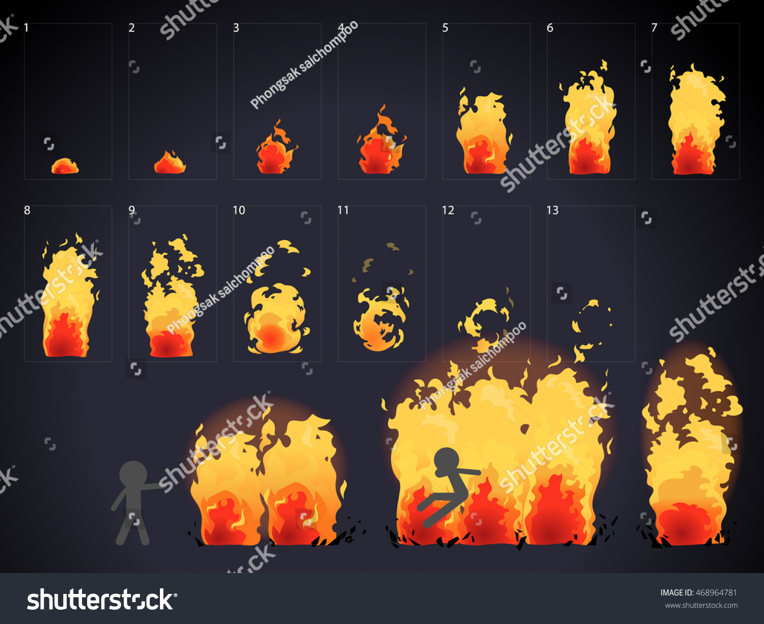 Burn Effect Animation Stock Vector (Royalty Free) 468964781 | Shutterstock