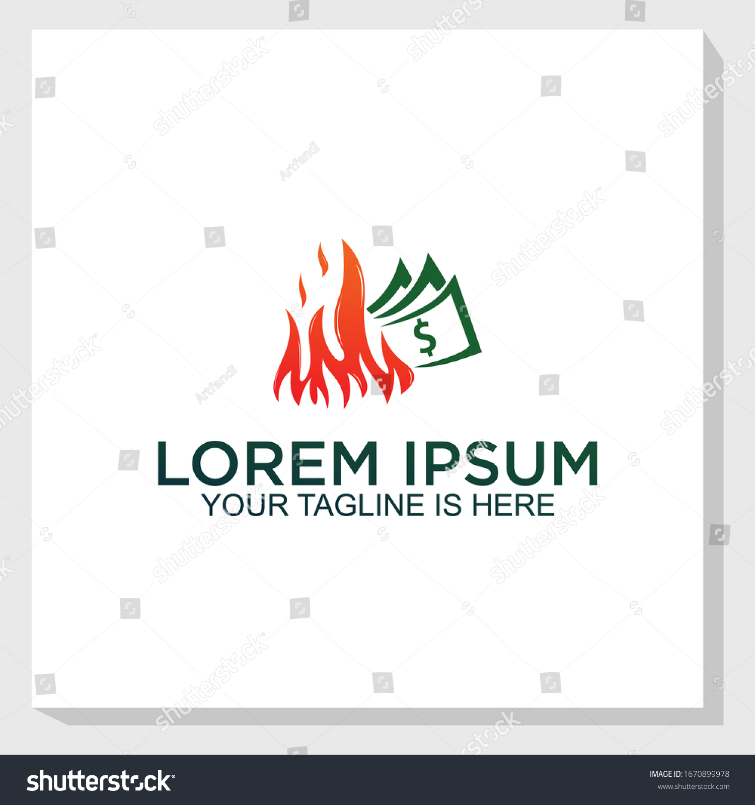 Burn Money Logo Template Design Vector Stock Vector (Royalty Free ...