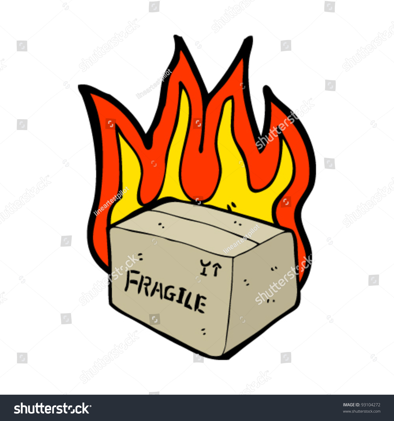 Burning Box Cartoon Stock Vector (Royalty Free) 93104272 | Shutterstock