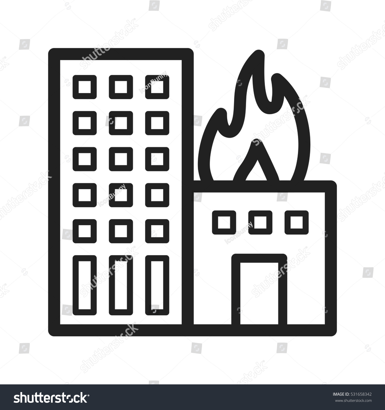Burning Building Stock Vector (Royalty Free) 531658342 | Shutterstock