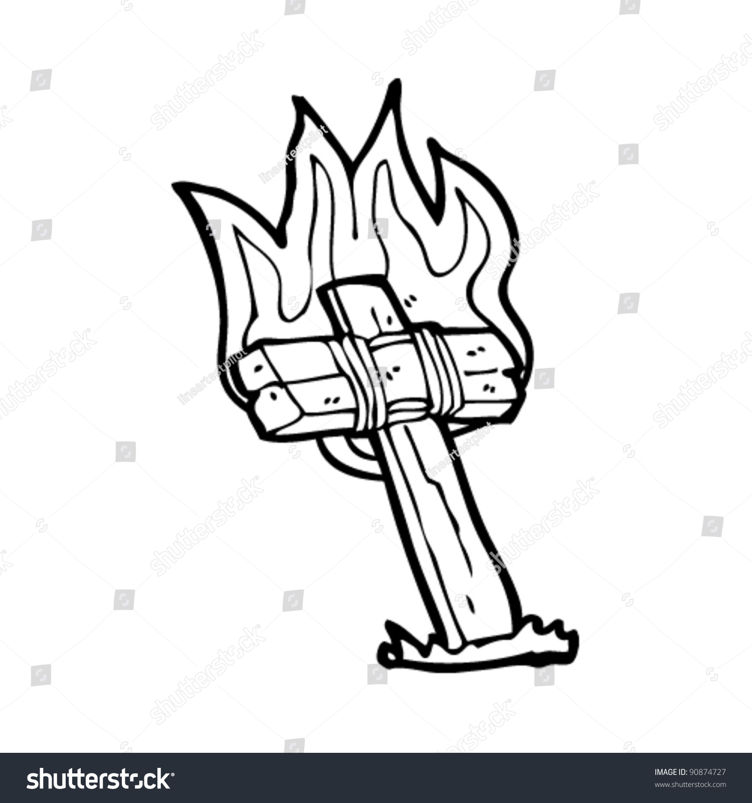 Burning Cross Cartoon Stock Vector (Royalty Free) 90874727 | Shutterstock