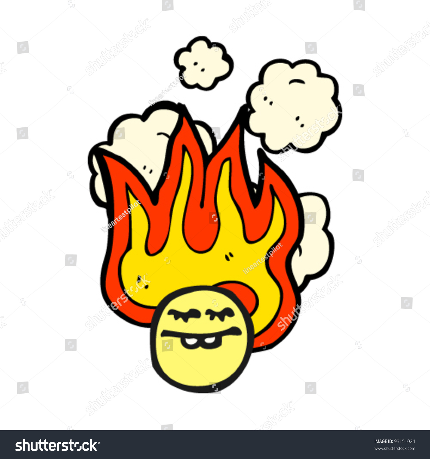 Burning Emoticon Face Cartoon: เวกเตอร์สต็อก (ปลอดค่าลิขสิทธิ์) 93151024