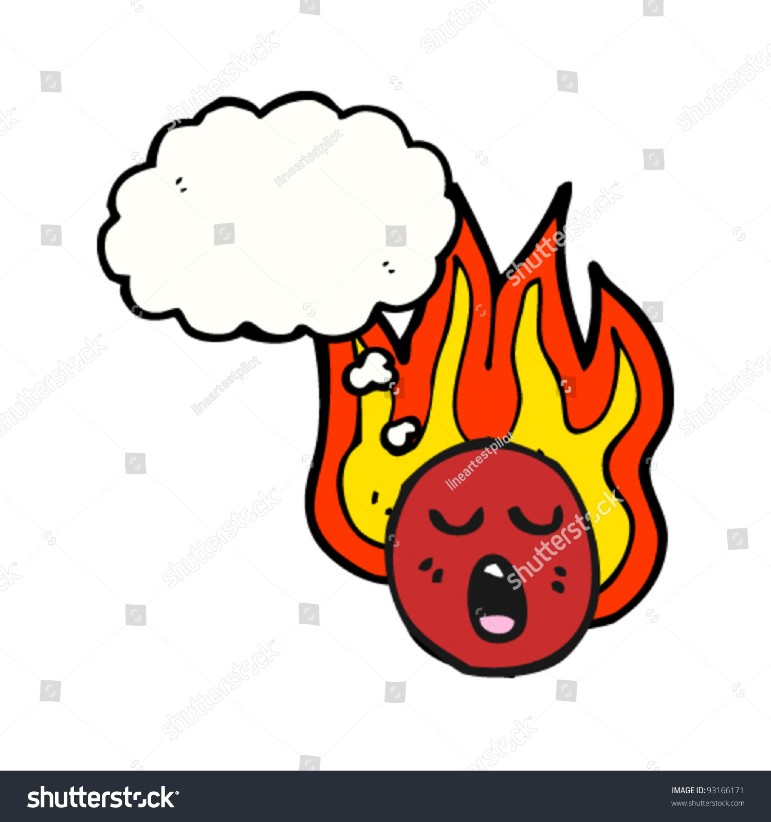 Burning Emoticon Face Cartoon Stock Vector (Royalty Free) 93166171