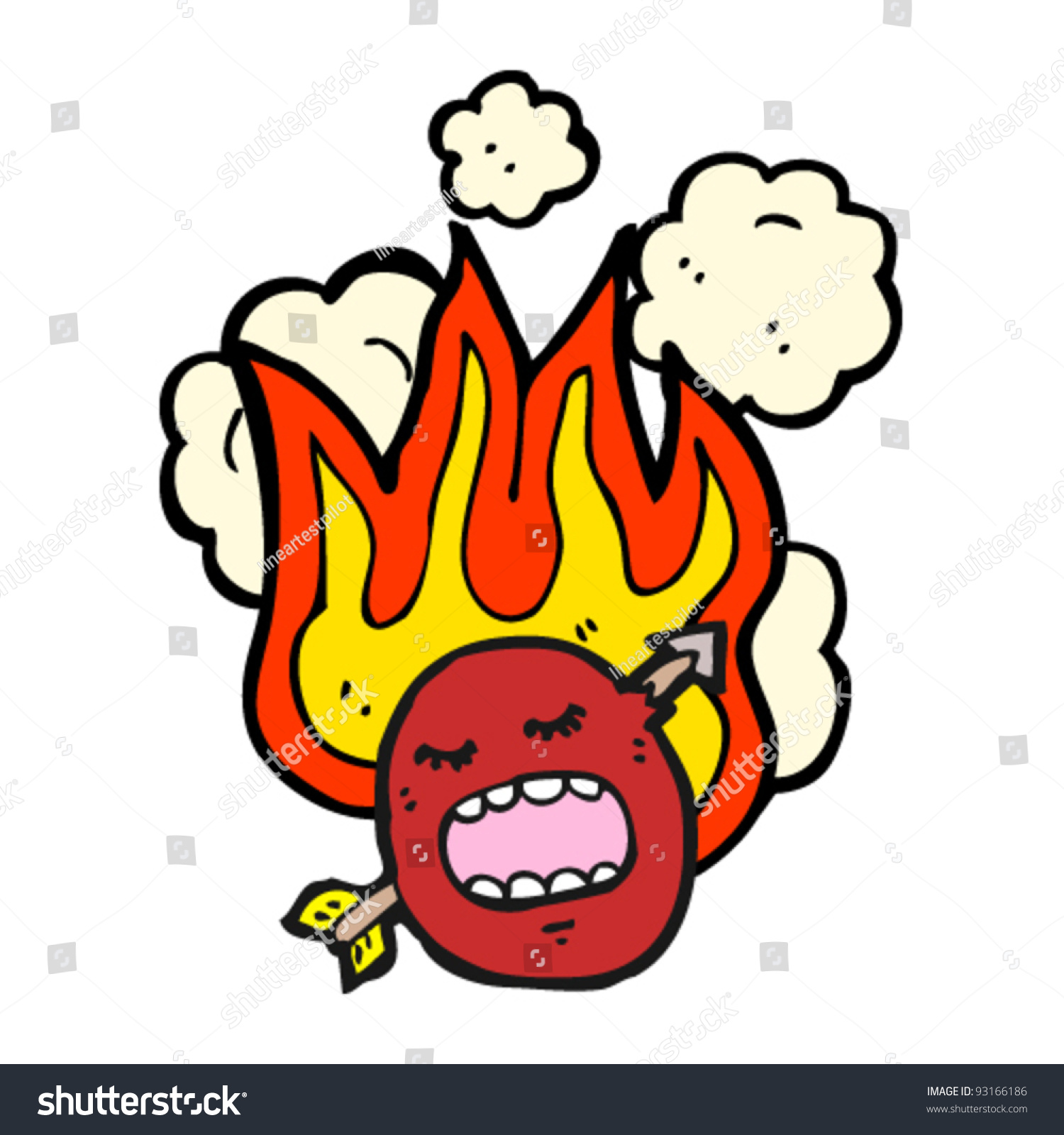 Burning Emoticon Face Cartoon Stock Vector (Royalty Free) 93166186