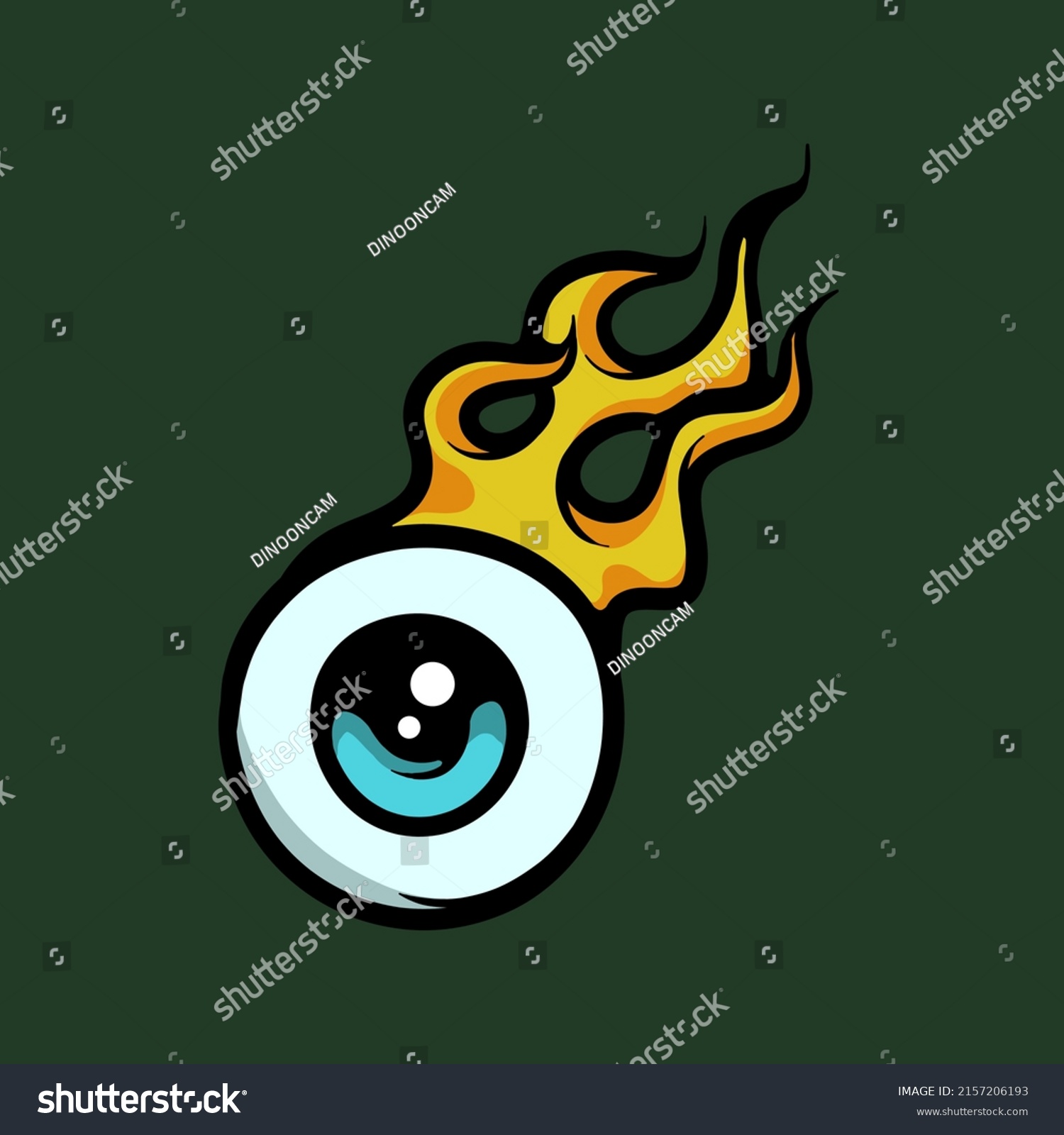 Burning Eyeball Cartoon Vector Illustration Stock Vector (Royalty Free ...